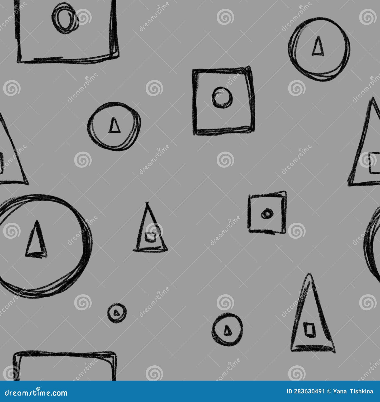 Triangle Circle Square a Geometric Grey Pattern Stock Illustration ...