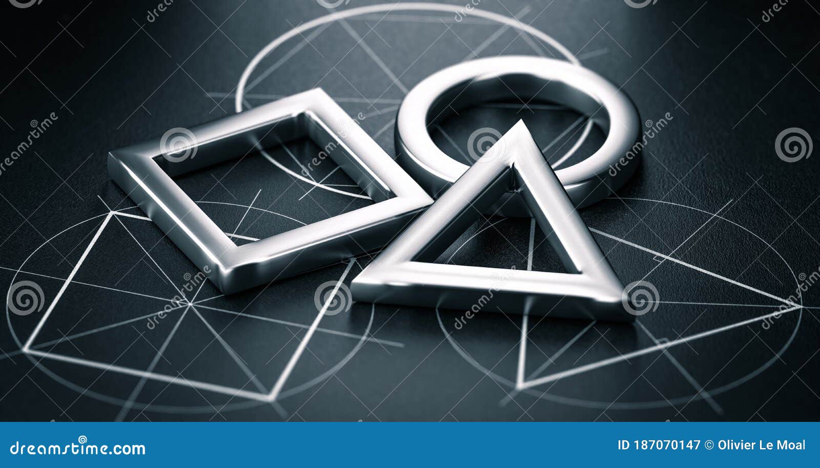 Triangle, Circle And Square Geometric Shapes. Learning Geometry Royalty ...