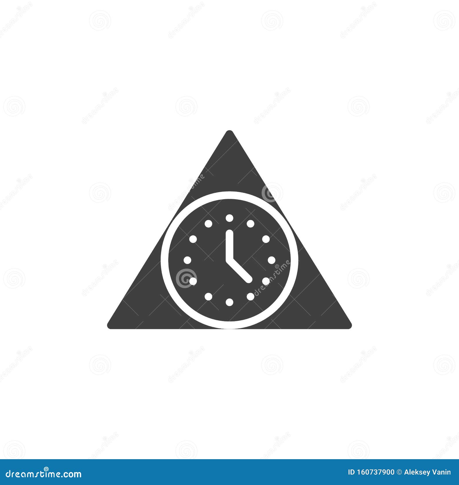 Triangle clock vector icon stock vector. Illustration of sign - 160737900