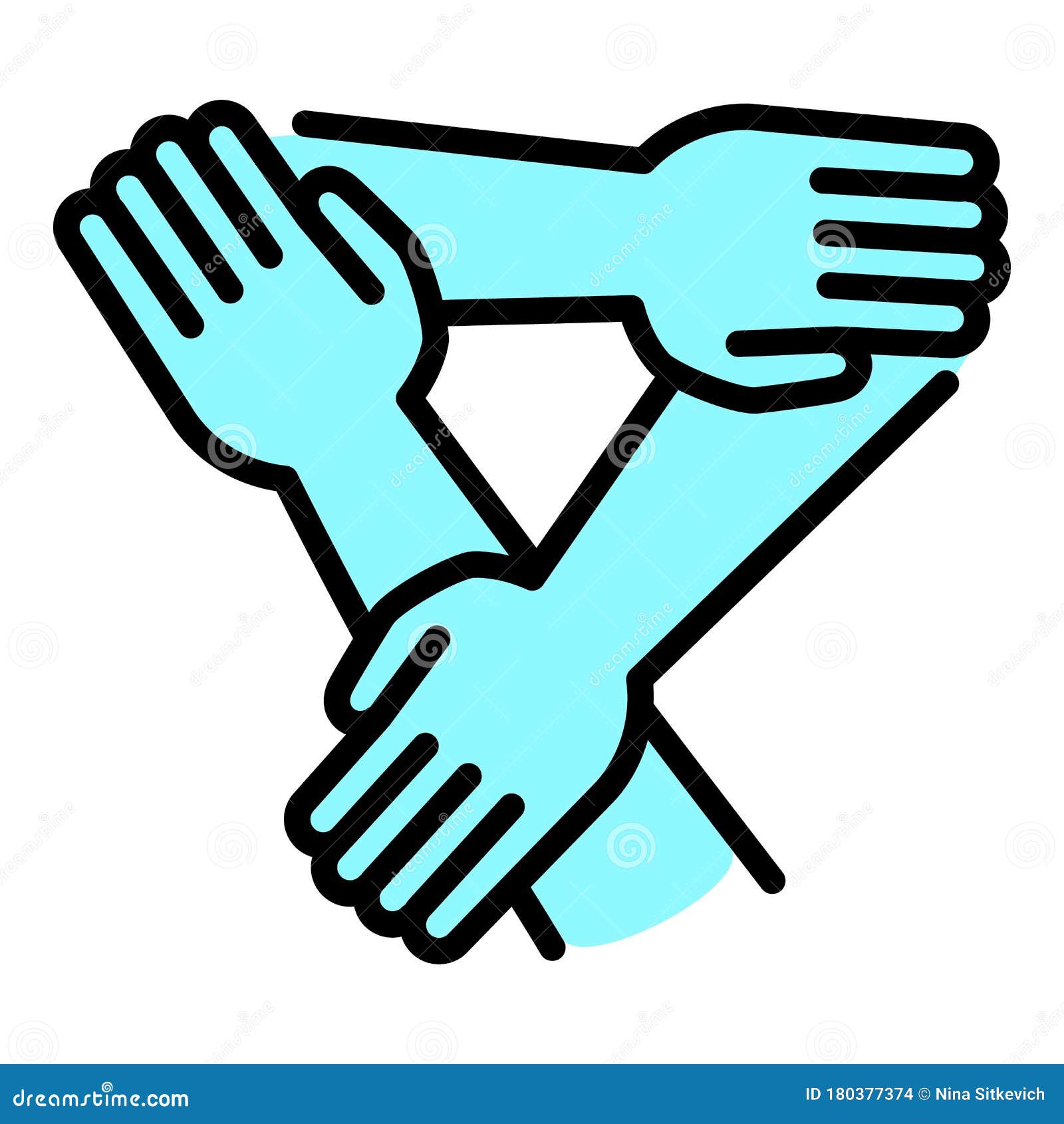 Triangle Cohesion Icon, Outline Style Stock Vector - Illustration of ...