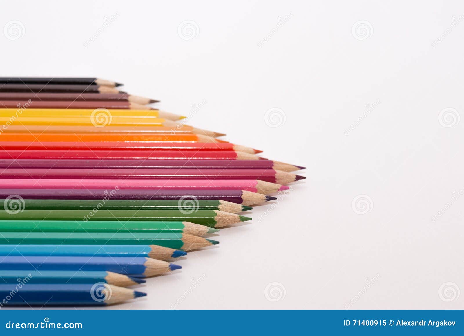 Triangle of Colored Pencils Stock Image - Image of colorful, green ...