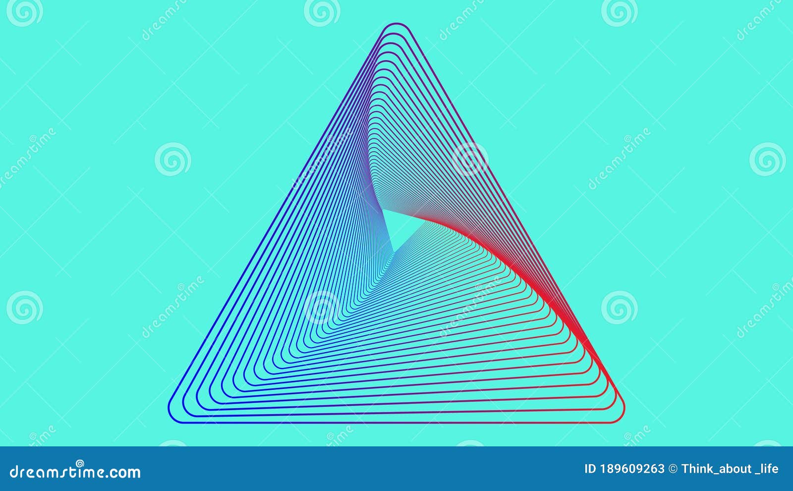 Triangle Colorful Shape on Light Blue Background. Stock Illustration ...