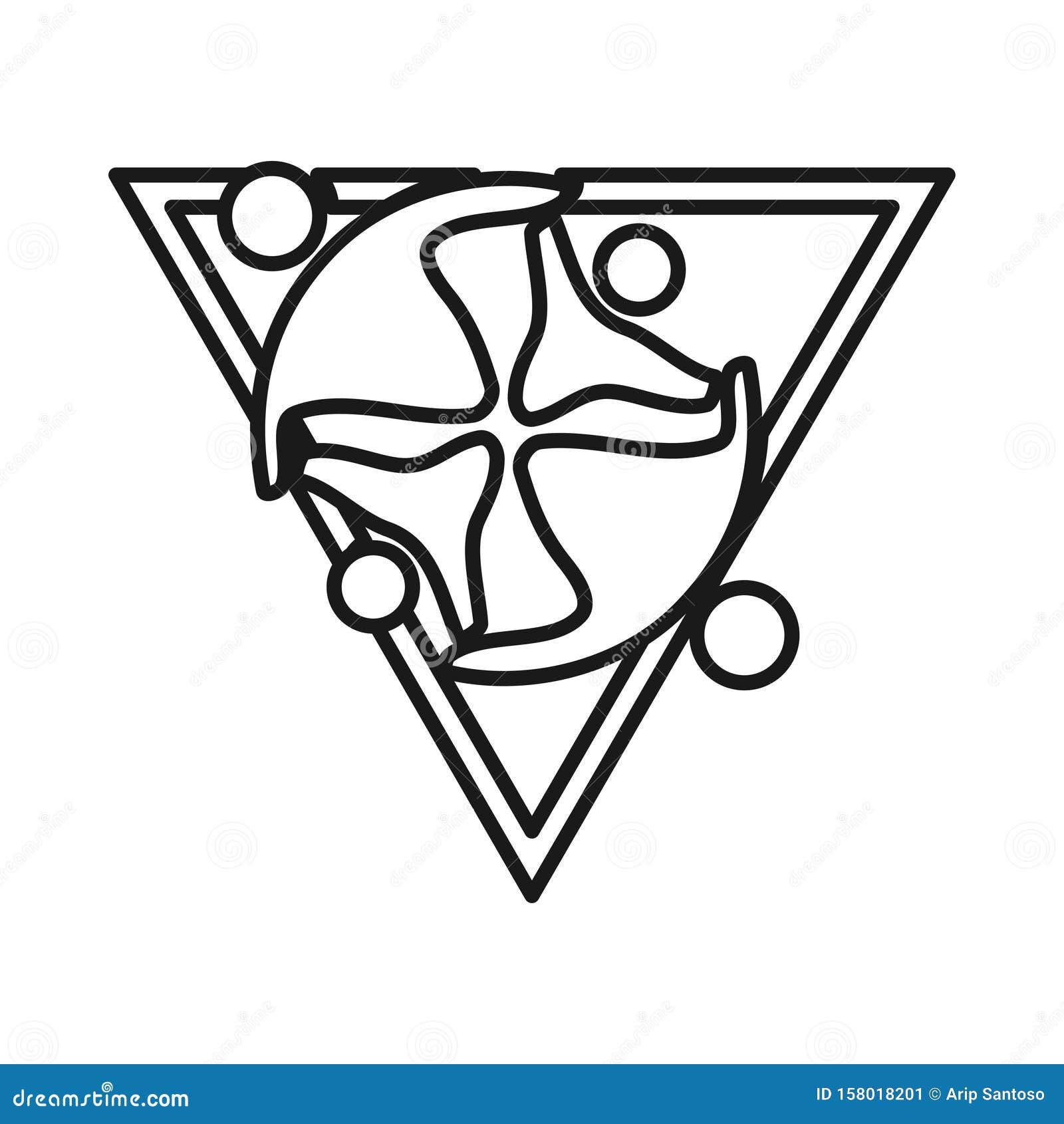 Triangle Commitment Teamwork Together Outline Logo Stock Vector ...