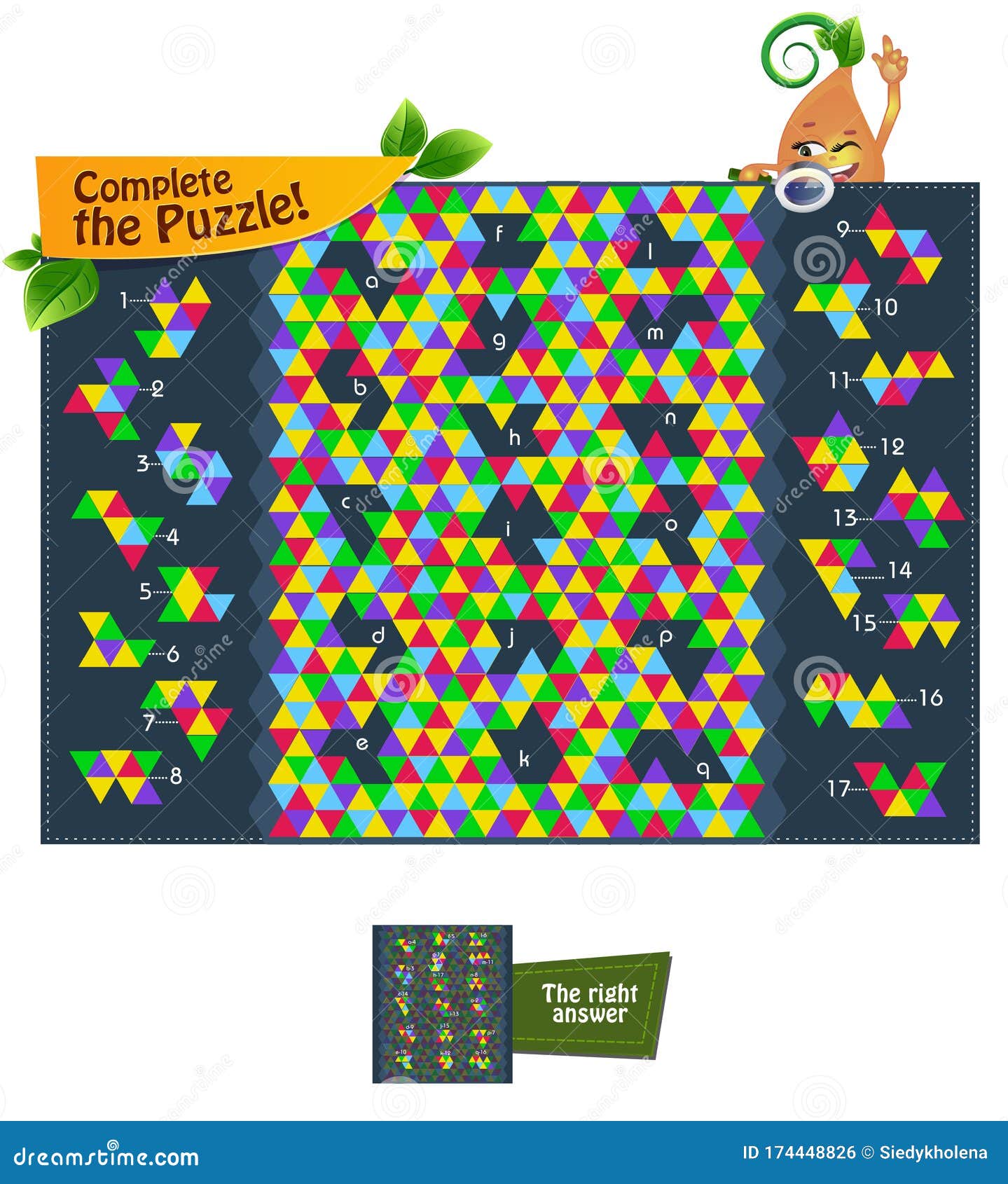 Triangle Complete the Puzzle Stock Illustration - Illustration of ...