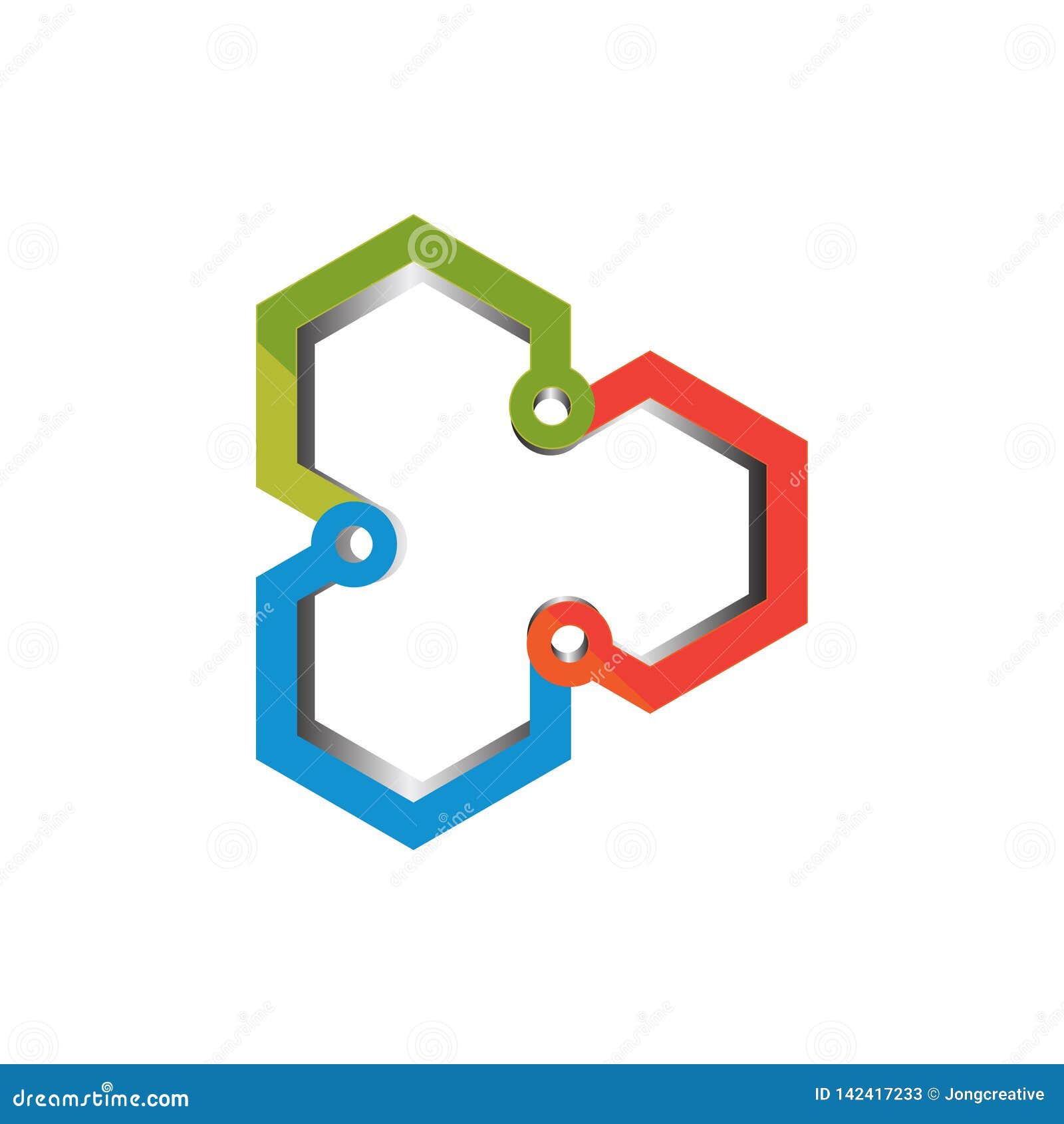 Triangle Connecting Linked Chain Technology Logo Symbol Stock Vector ...