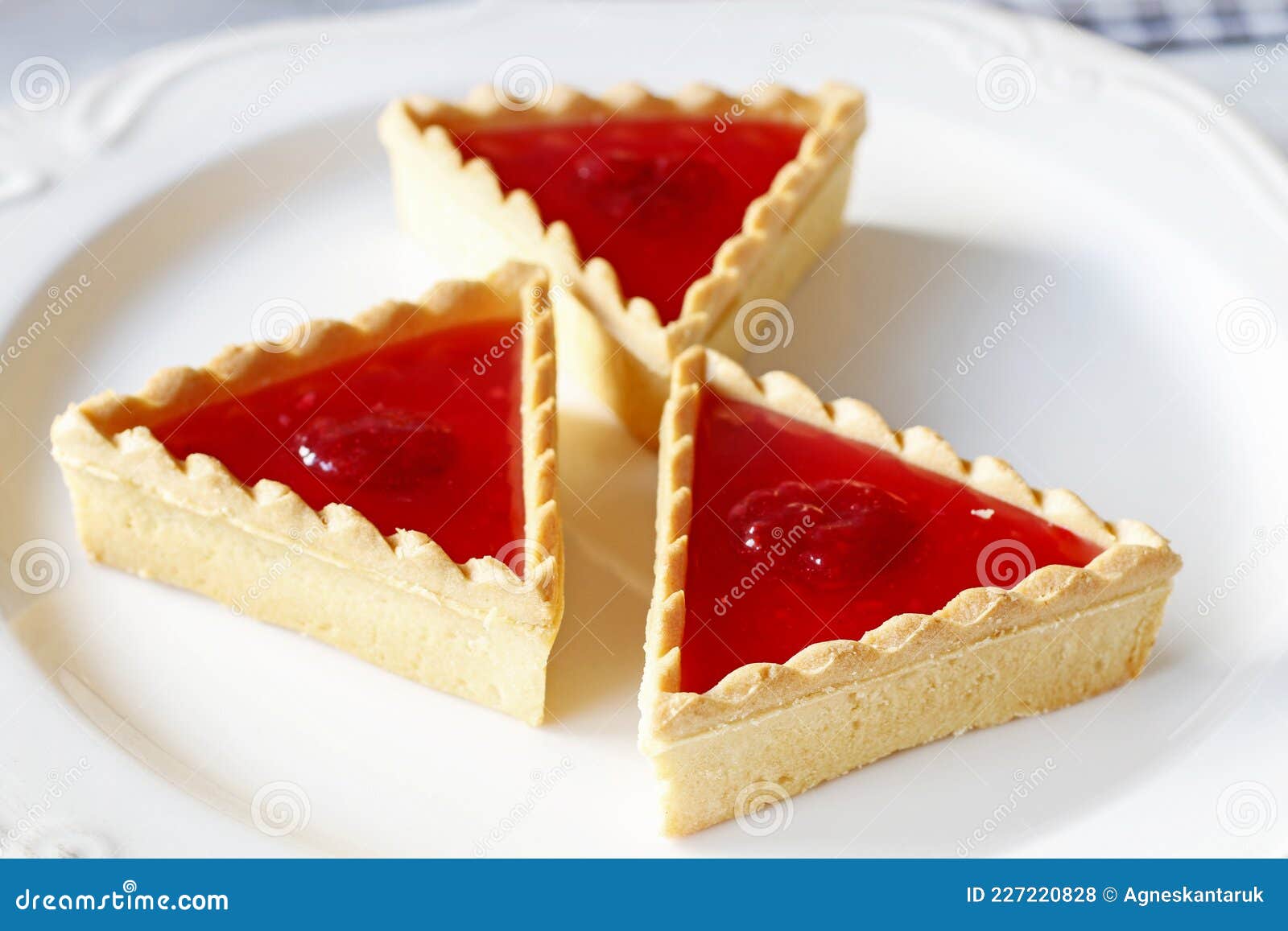 Triangle Cookies with Red Fruit Jelly Stock Photo - Image of sweet ...