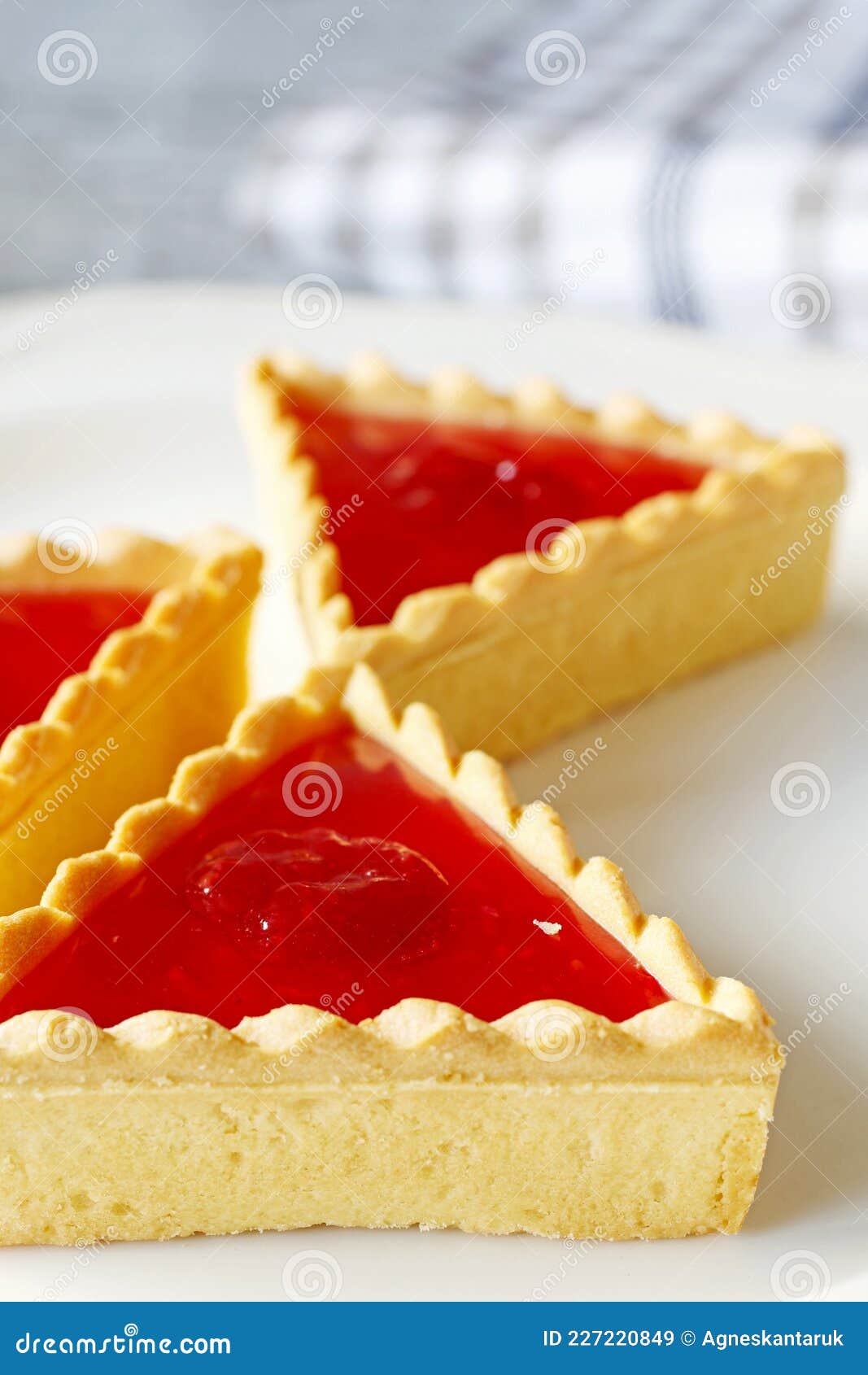 Triangle Cookies with Red Fruit Jelly Stock Image - Image of homemade ...