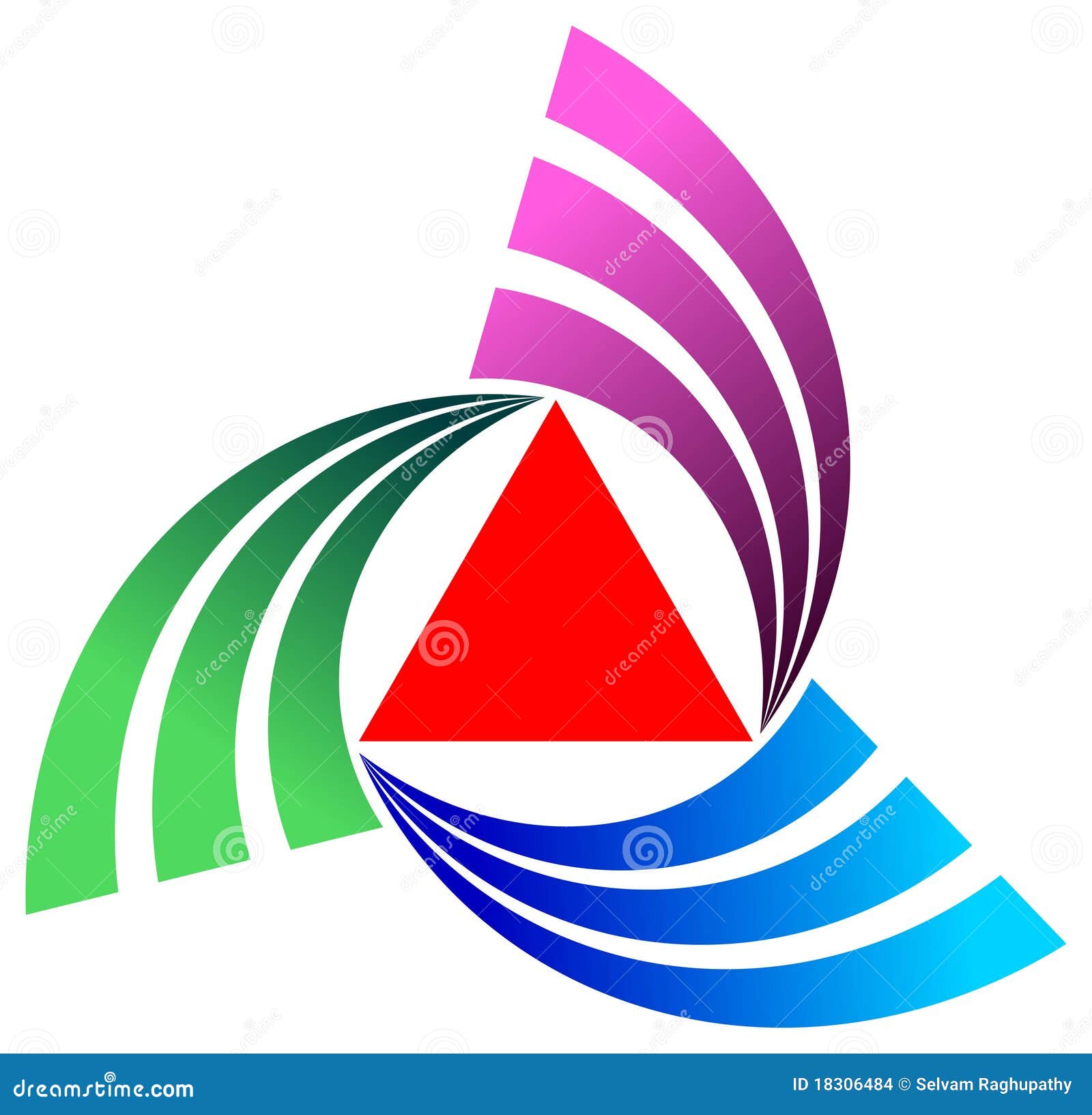 Triangle with curves stock vector. Illustration of design - 18306484