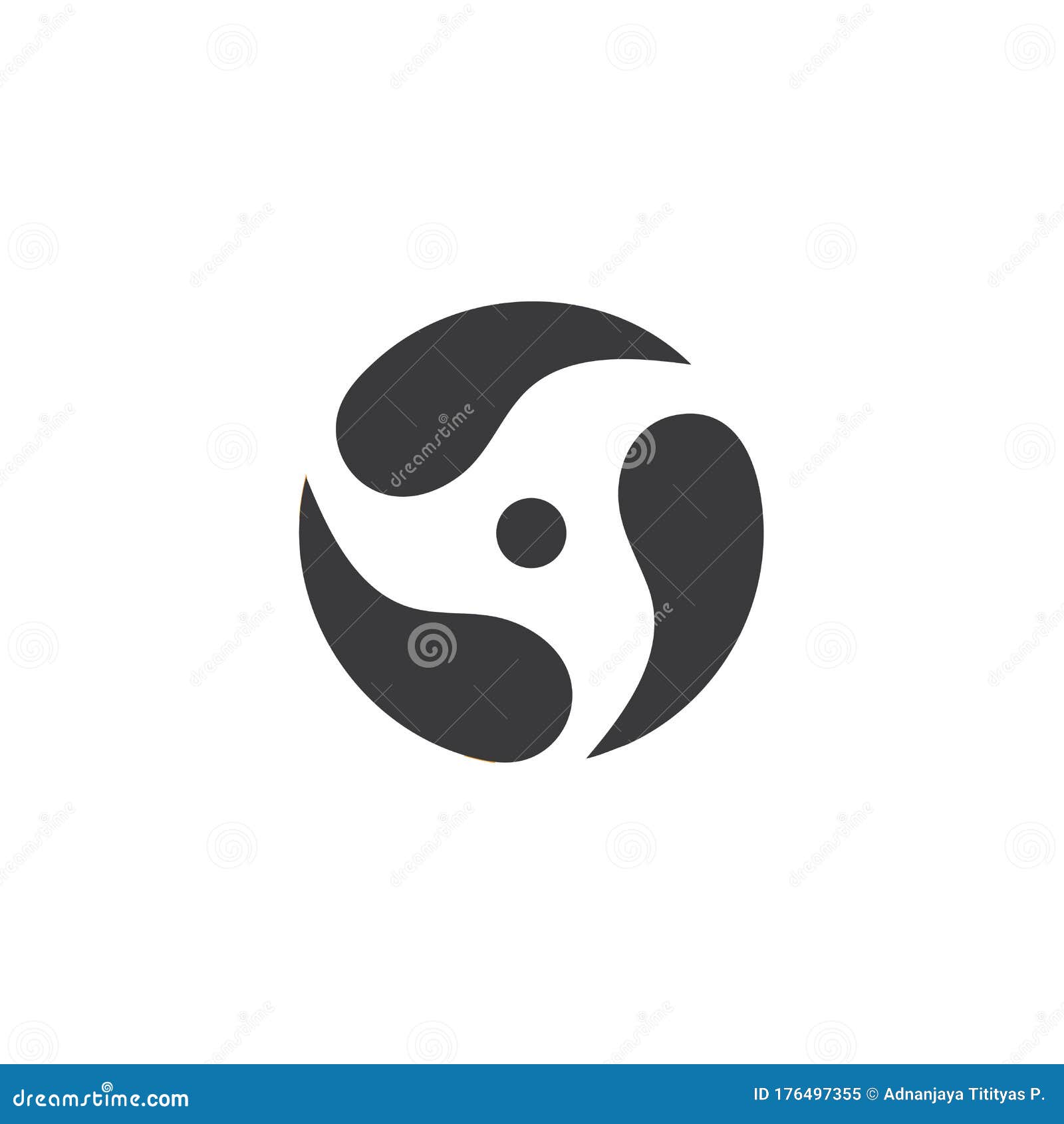 Triangle Curves Flow Rotate Circle Logo Cartoon Vector | CartoonDealer ...