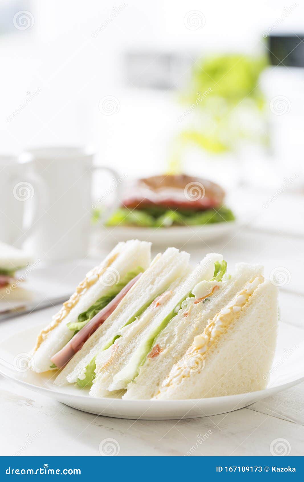 Triangle cut sandwich stock image. Image of loaf, ingredients - 167109173