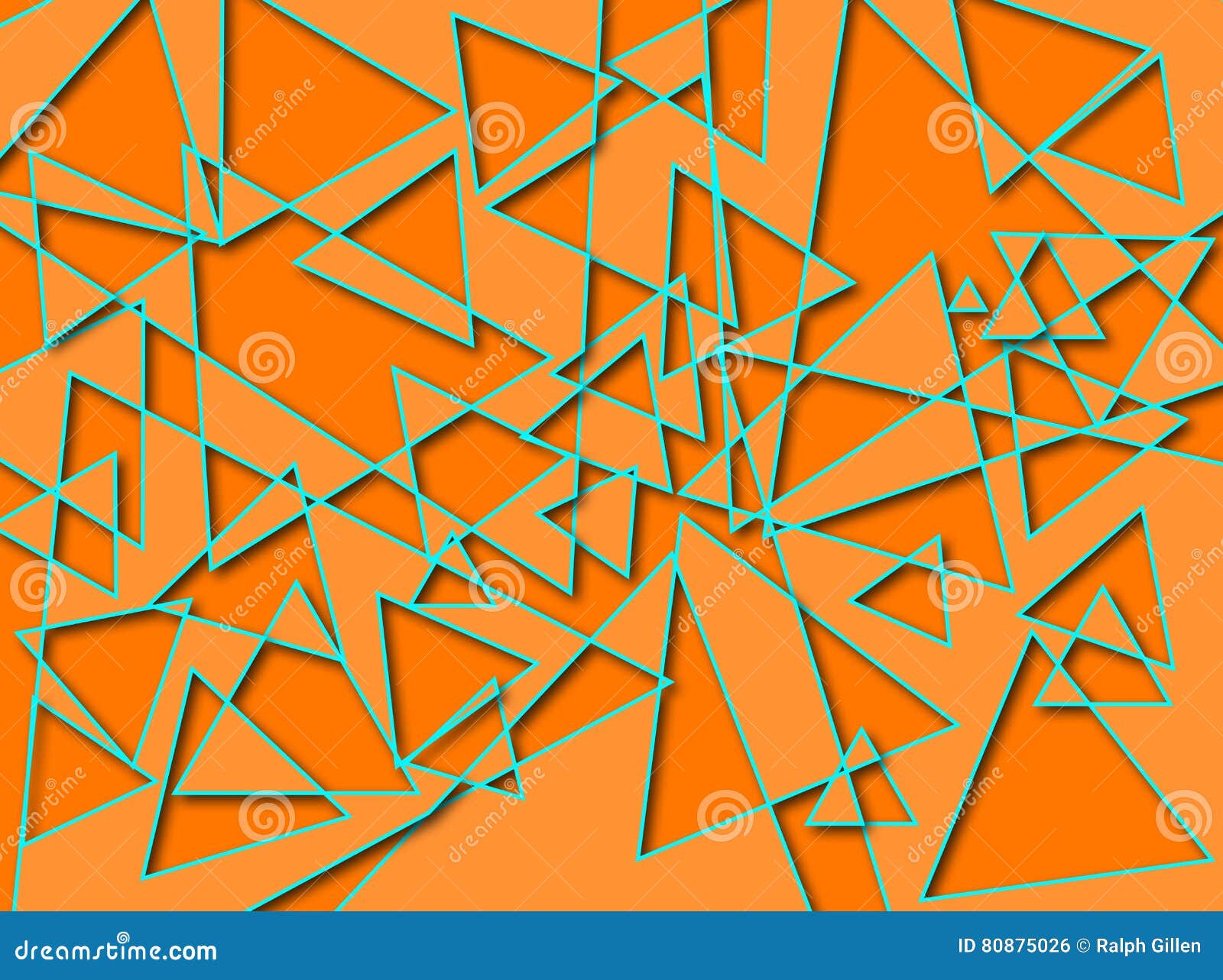 Triangle Cutouts Orange Blue Stock Illustration - Illustration of lines ...