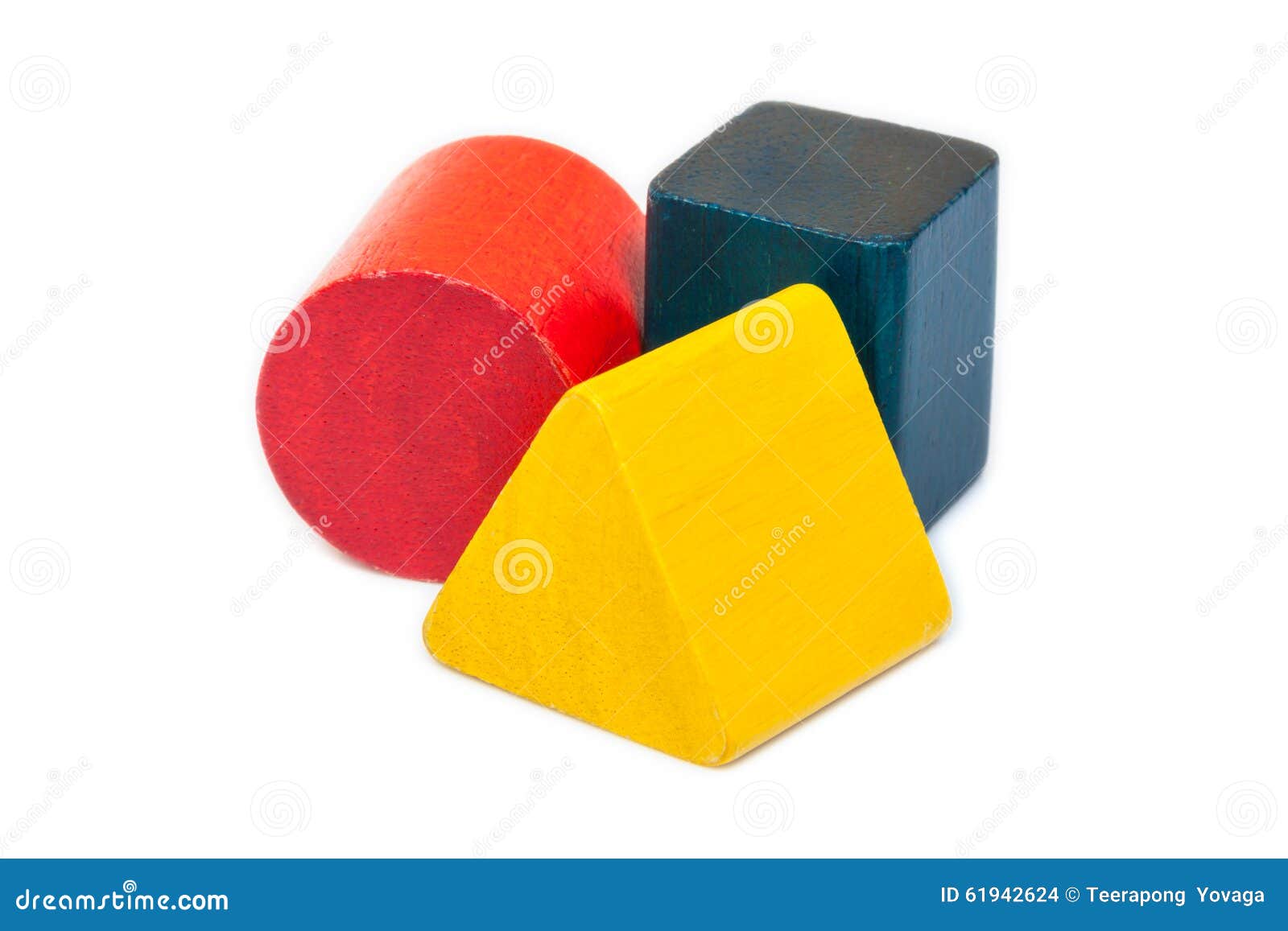 Triangle, Cylinder and Square Wooden Shapes Stock Photo - Image of ...