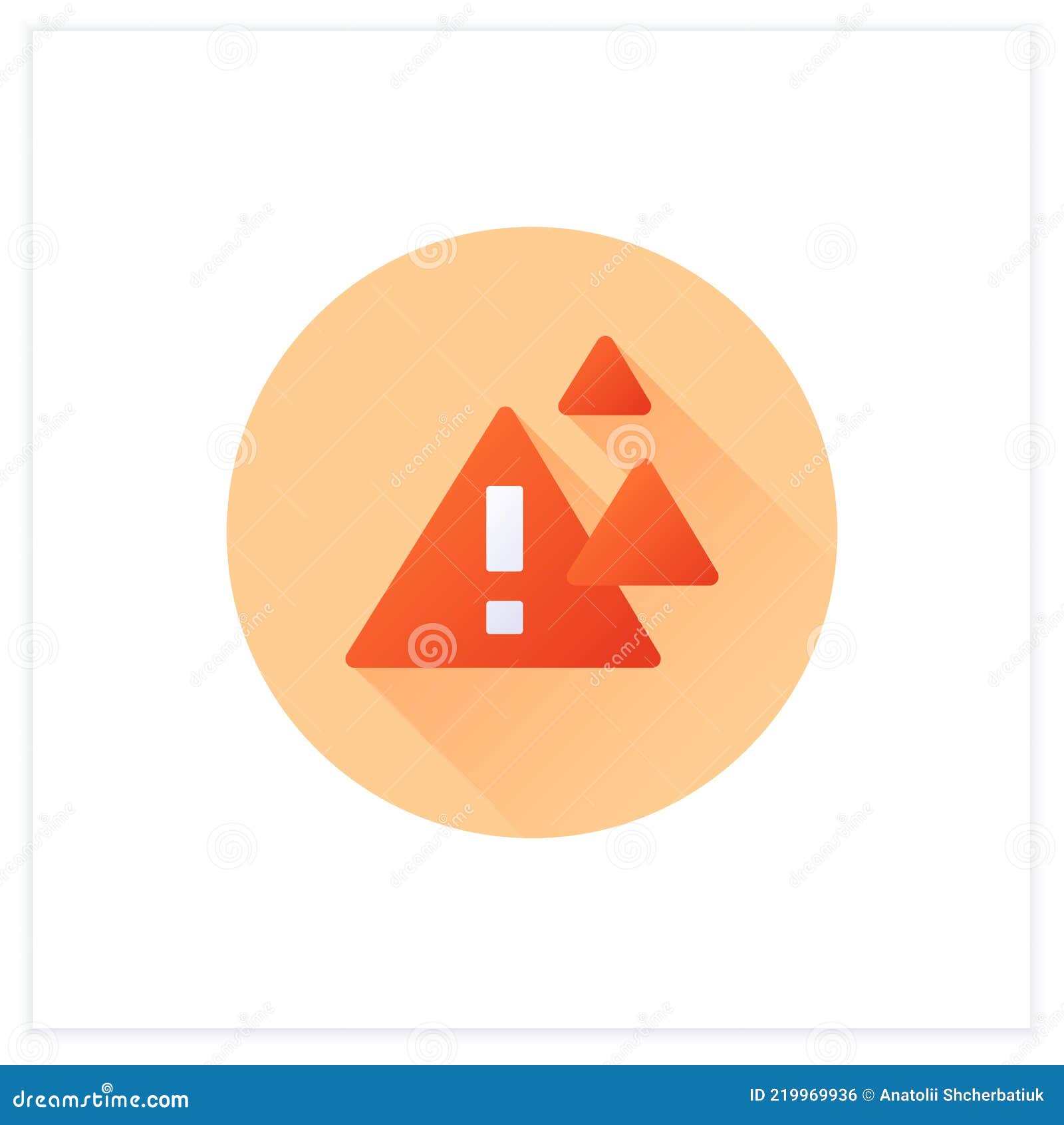 Triangle Danger Sign Flat Icon Stock Vector - Illustration of stop ...