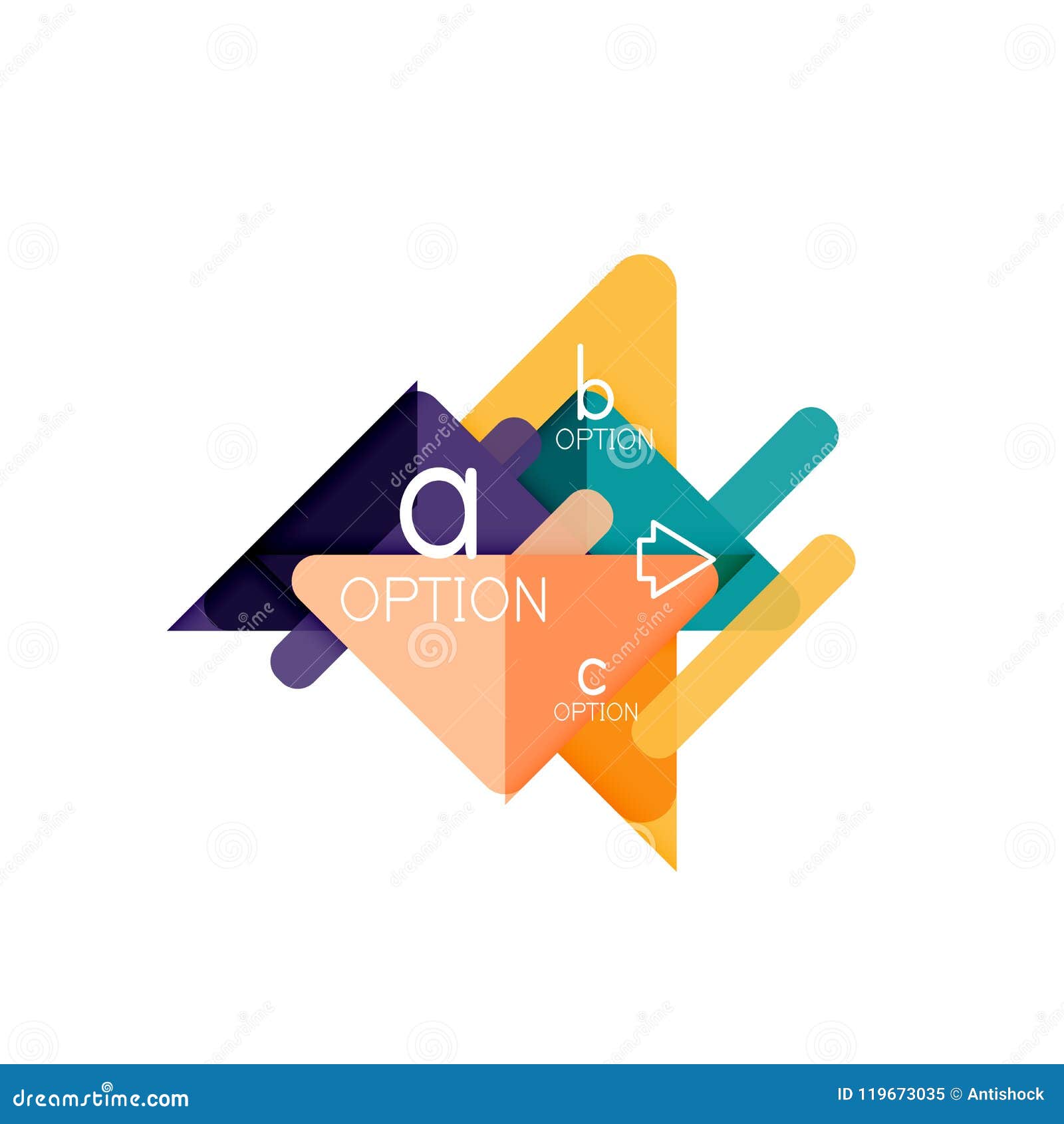 Triangle Data Visualization Design, Option Infographic Layout Stock ...