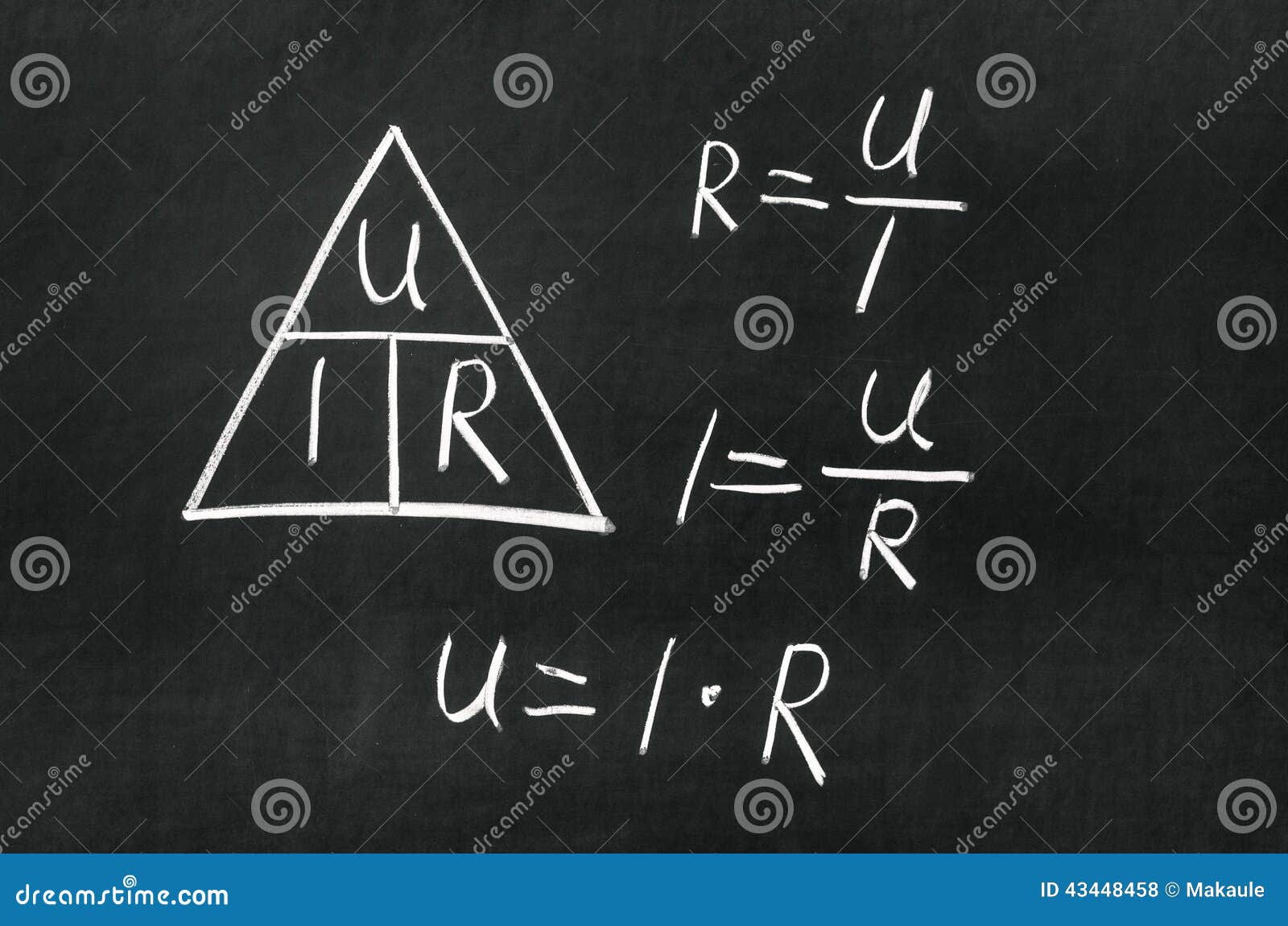 Triangle de la loi d'ohm photo stock. Image du dessiné - 43448458