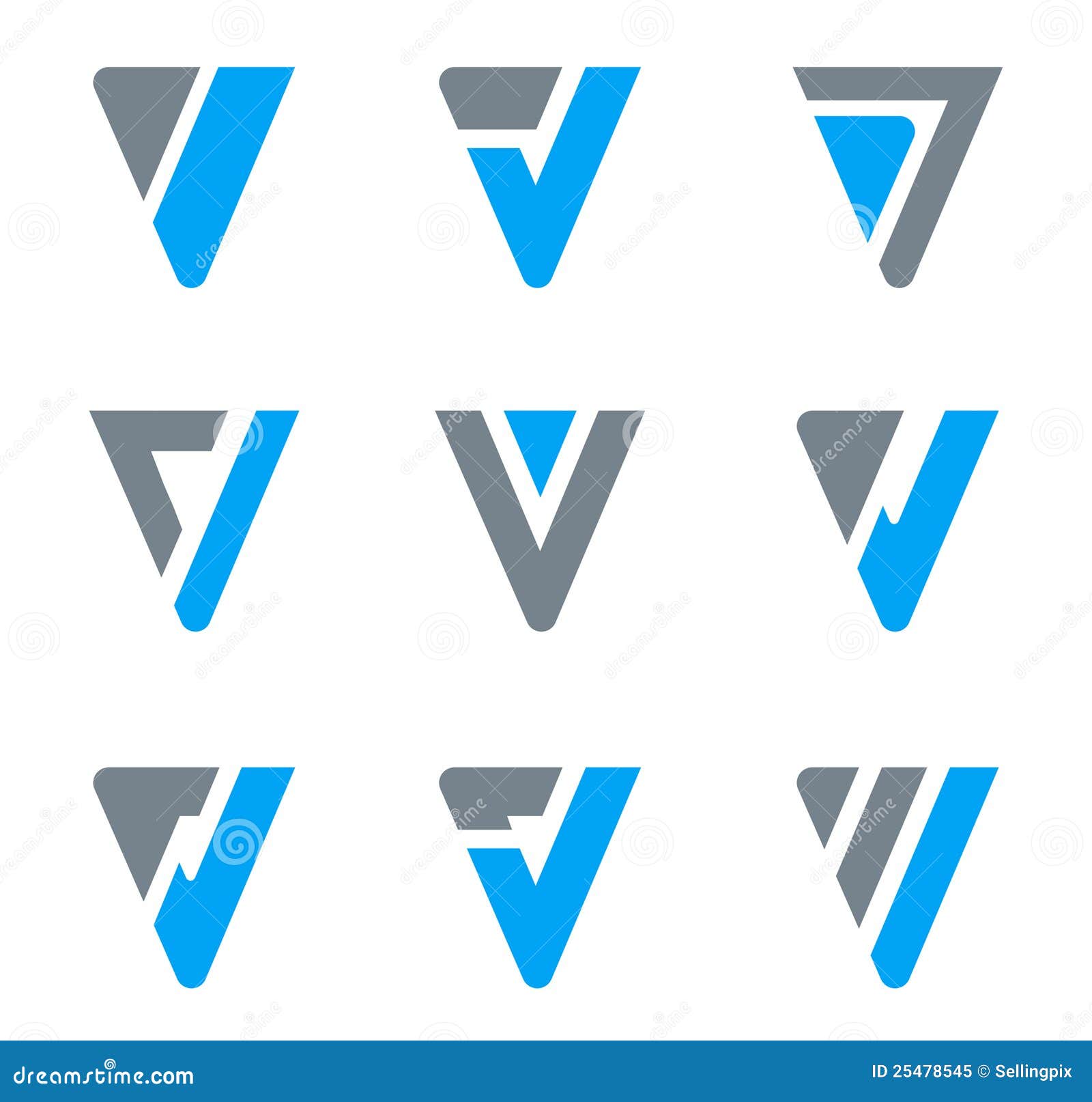 Triangle de logo et V, W illustration de vecteur. Illustration du ...