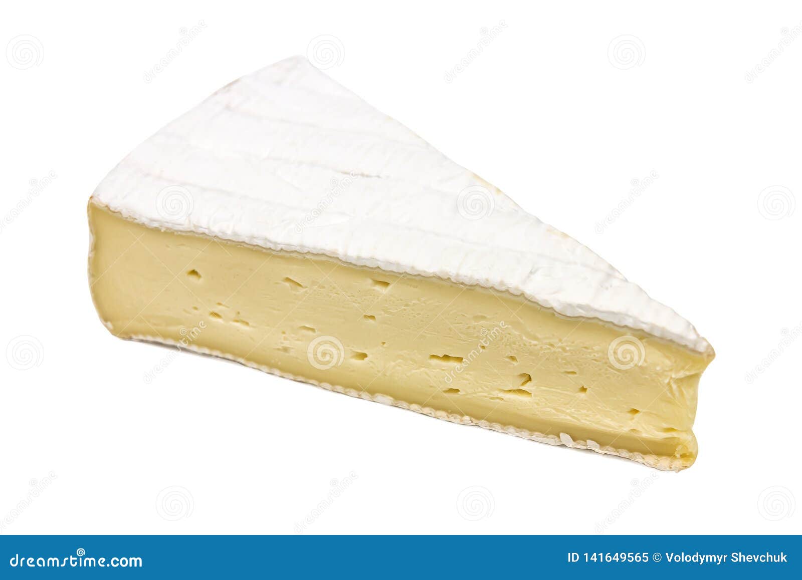 Triangle of Delicious Cheese on White Stock Image - Image of cream ...