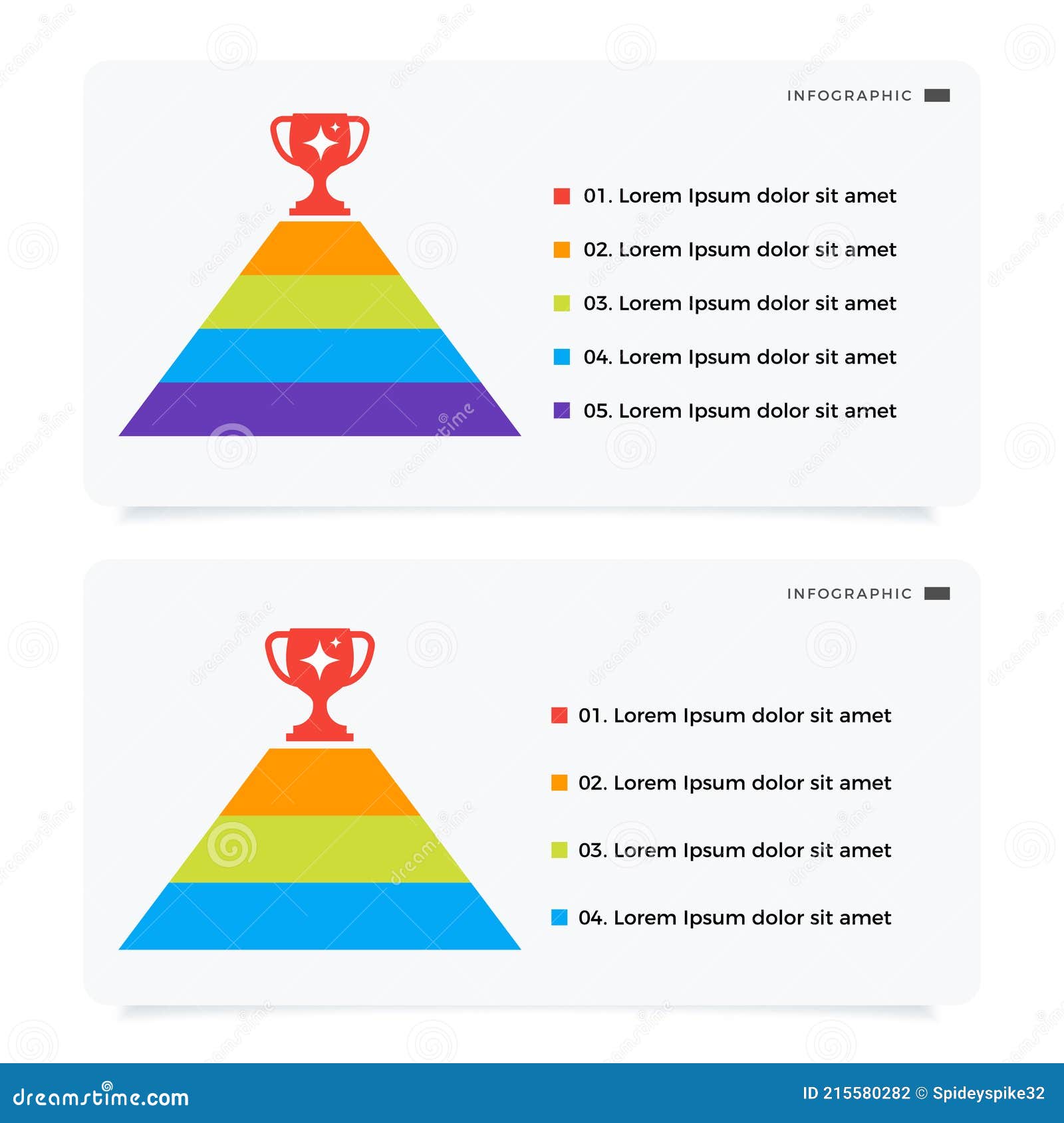 The Triangle Diagram with a Red Trophy on Top. Isolated Vector ...