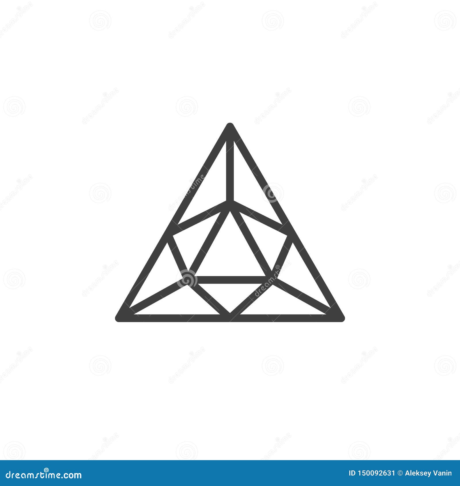 Triangle diamond line icon stock vector. Illustration of perfect ...