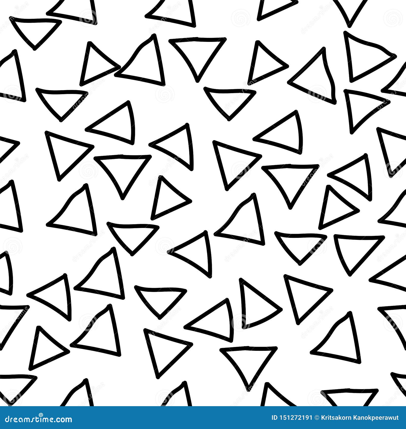 Triangle Doodle Seamless Pattern Stock Vector - Illustration of ...