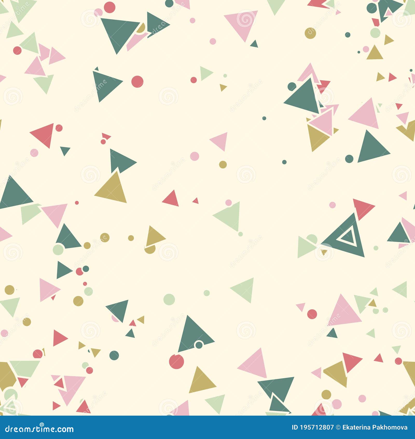 Triangle and Dot Seamless Pattern Stock Vector - Illustration of ...