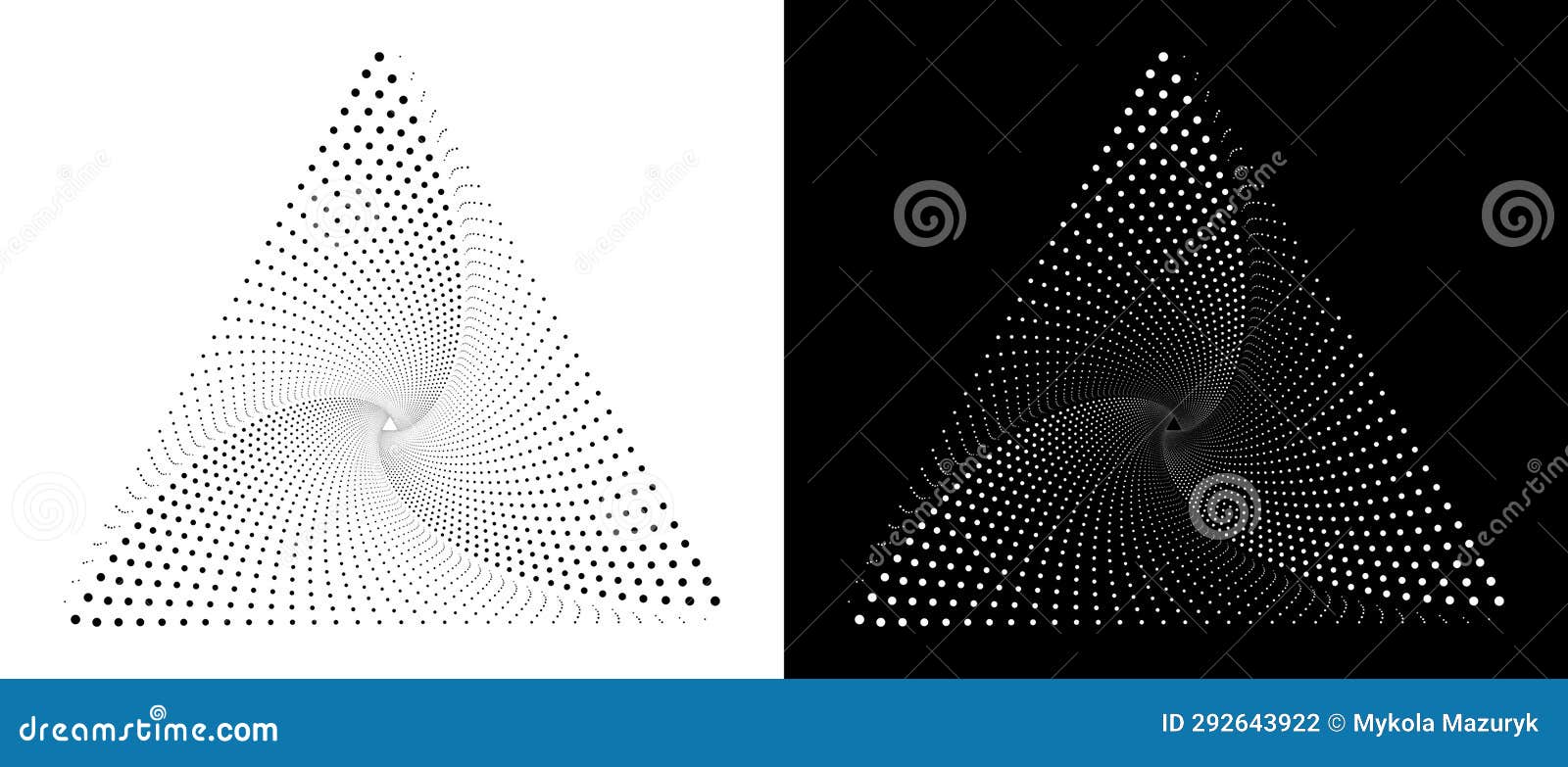 Triangle With Dots In Spiral Form. A Black Figure On A White Background ...
