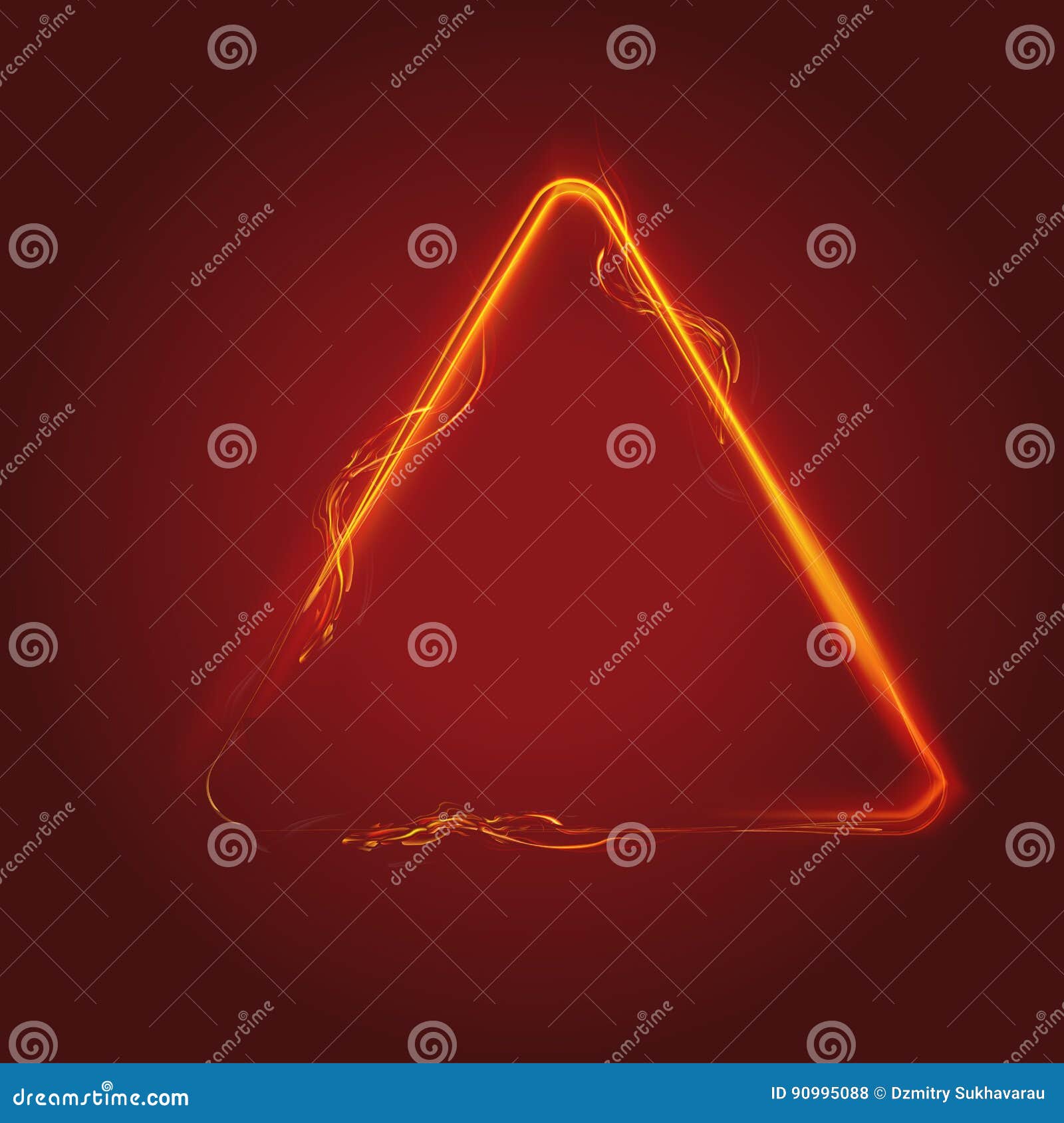 Triangle with the Effect of Fire. Stock Illustration - Illustration of ...