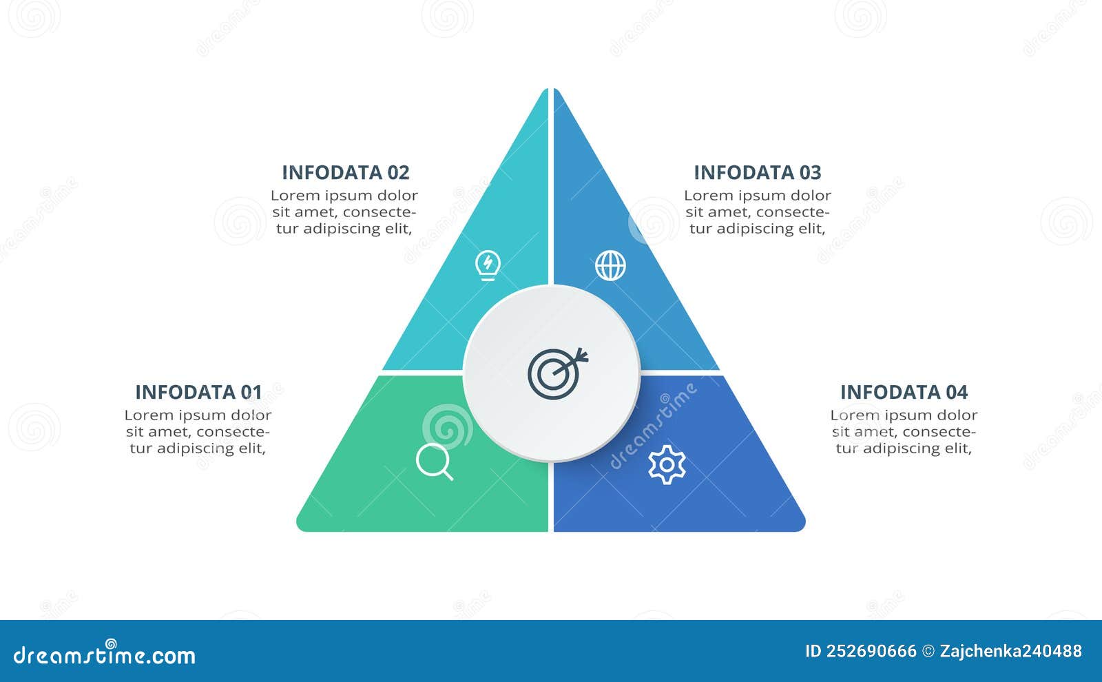 Triangle with 4 Elements, Infographic Template for Web, Business ...