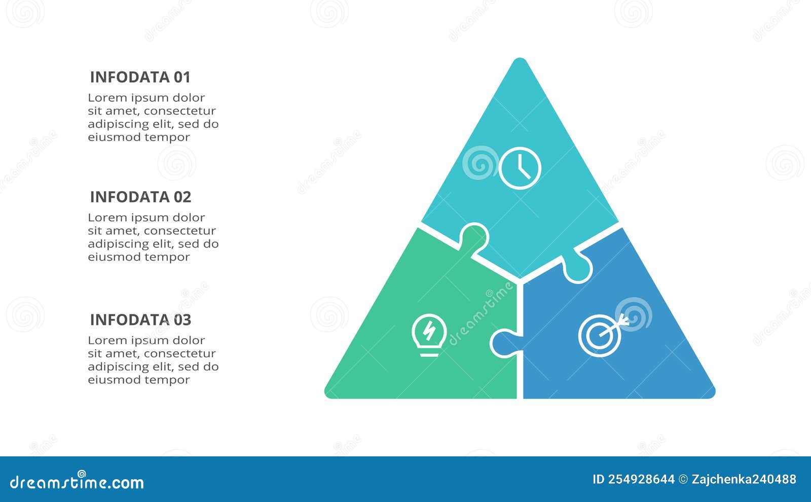 Triangle with 3 Elements, Infographic Template for Web, Business ...
