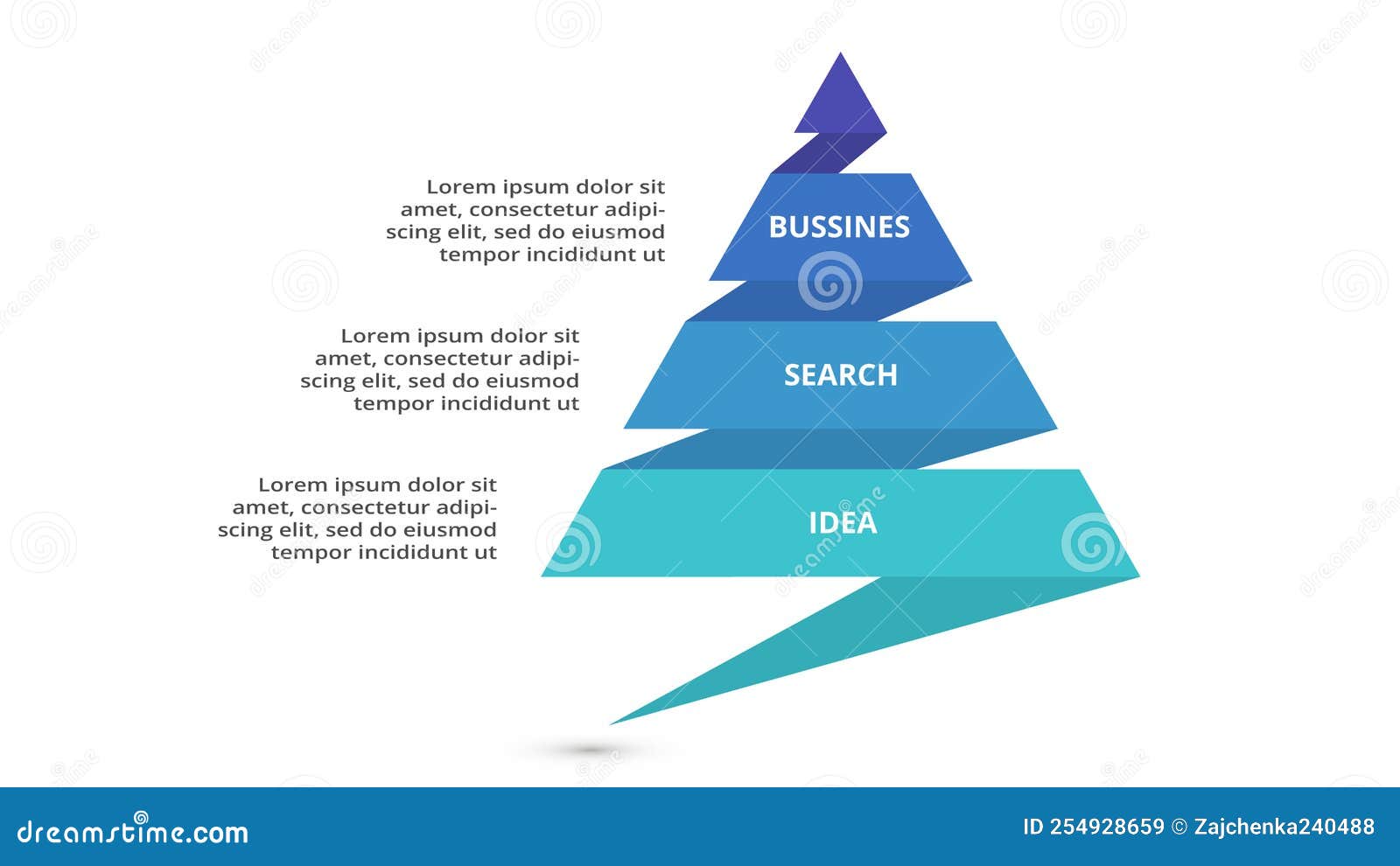 Triangle with 3 Elements, Infographic Template for Web, Business ...