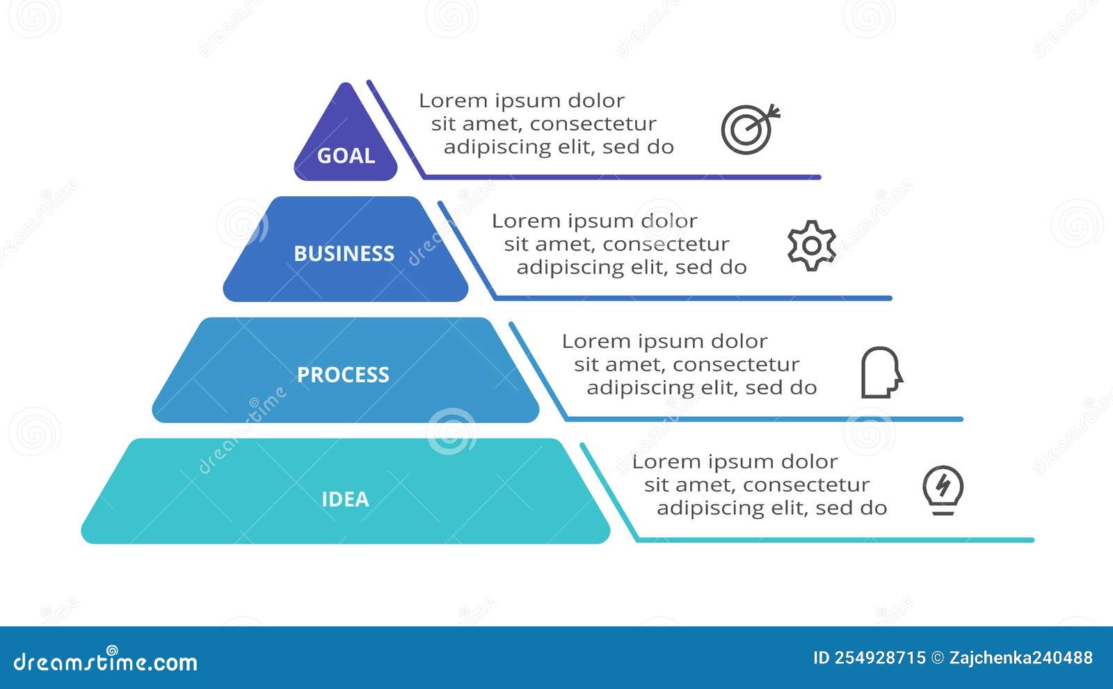 Triangle with 4 Elements, Infographic Template for Web, Business ...