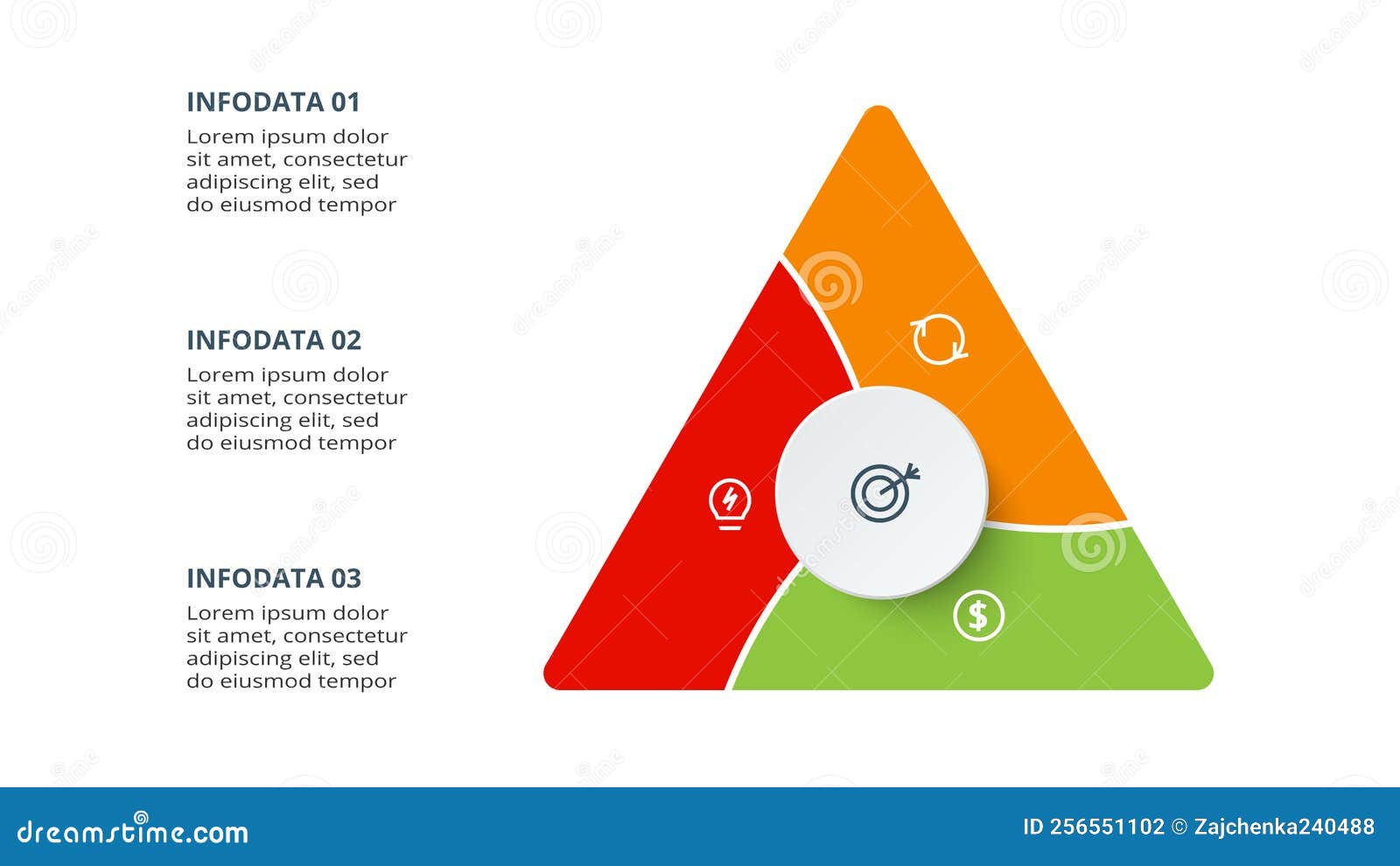 Triangle with 3 Elements, Infographic Template for Web, Business ...