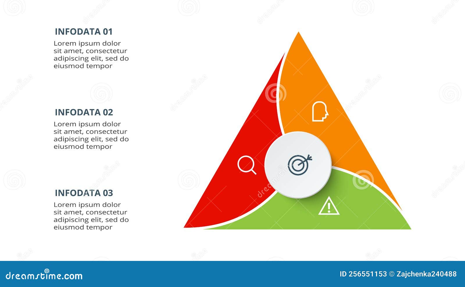 Triangle with 3 Elements, Infographic Template for Web, Business ...
