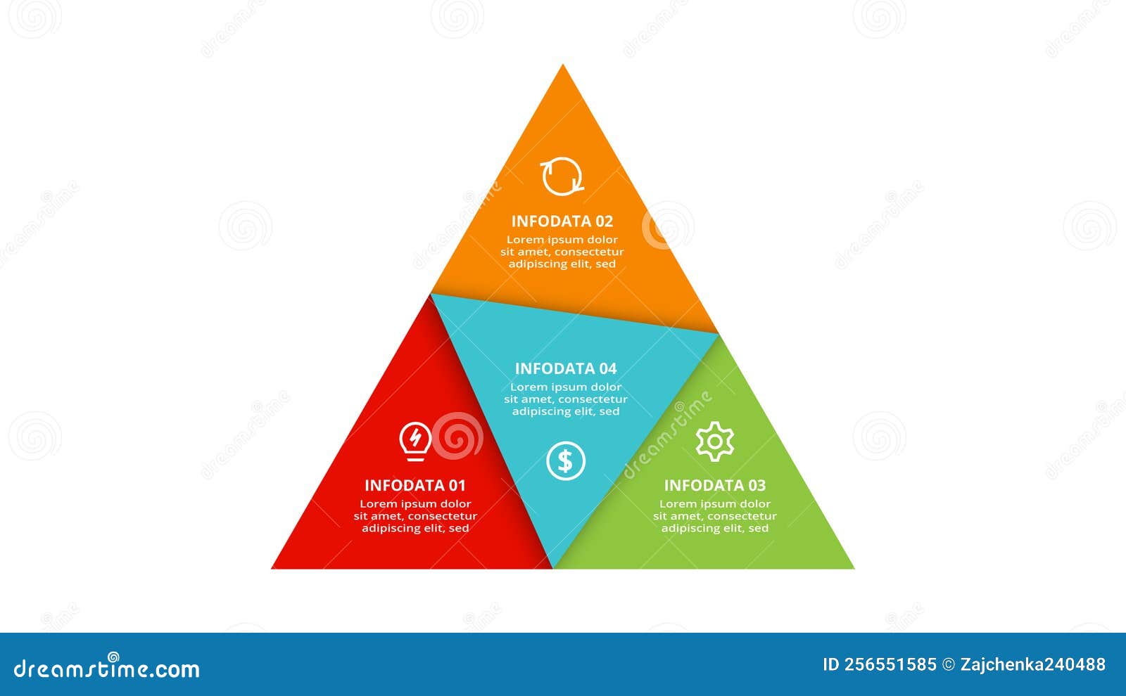 Triangle with 4 Elements, Infographic Template for Web, Business ...