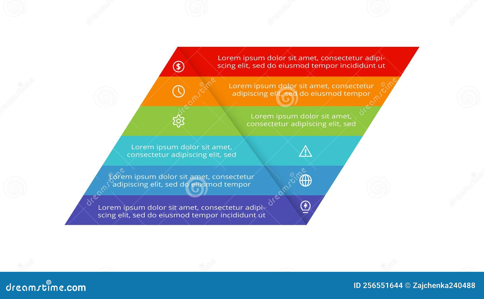 Triangle with 6 Elements, Infographic Template for Web, Business ...