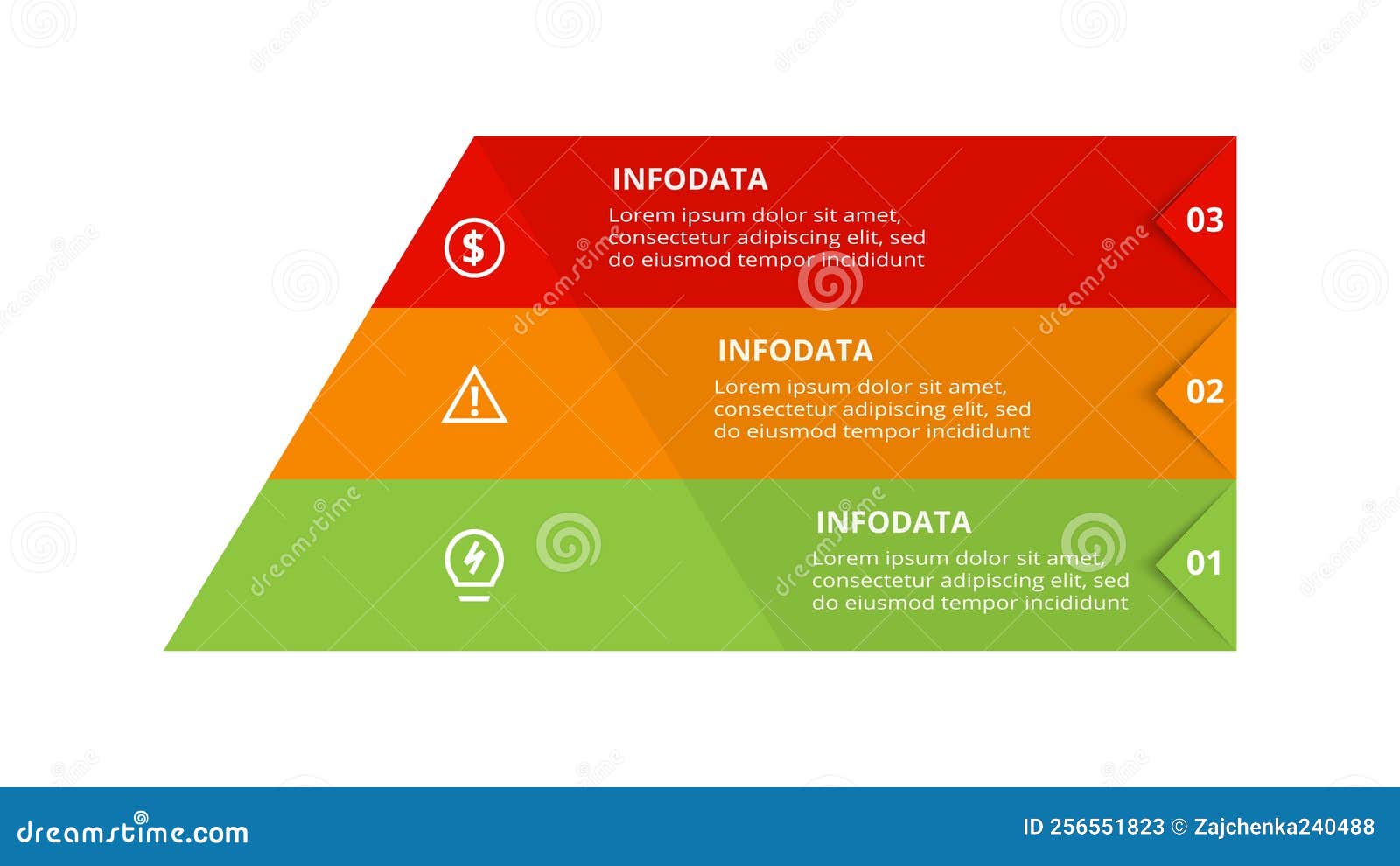 Triangle with 3 Elements, Infographic Template for Web, Business ...