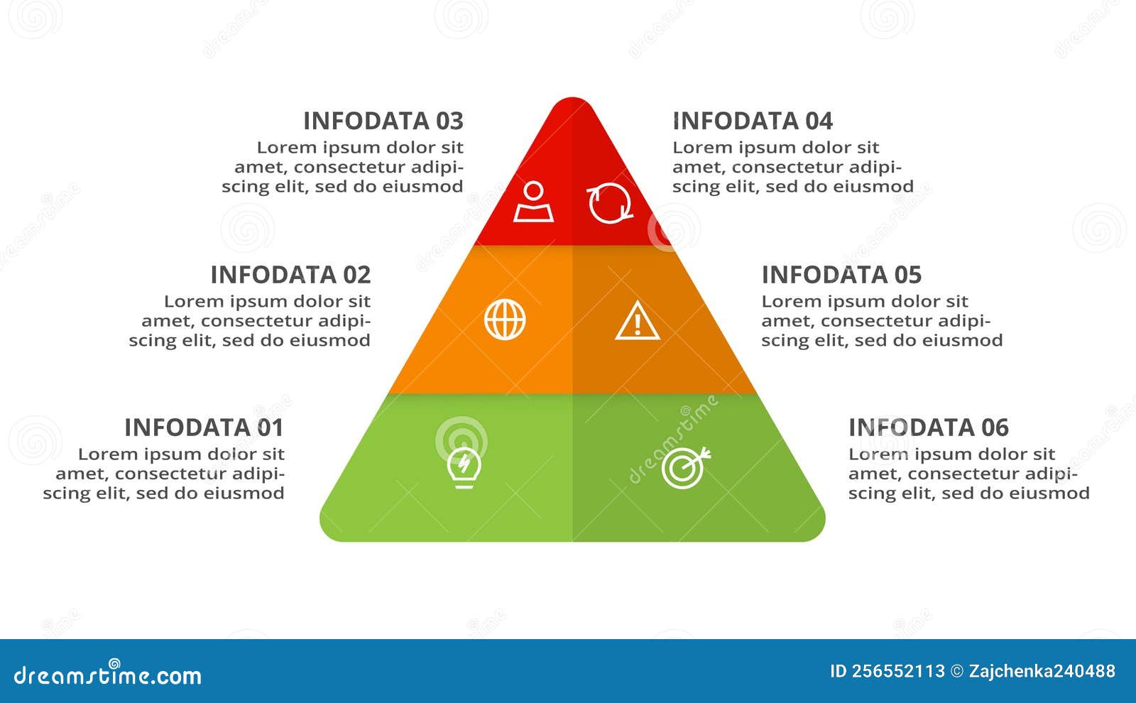 Triangle with 6 Elements, Infographic Template for Web, Business ...