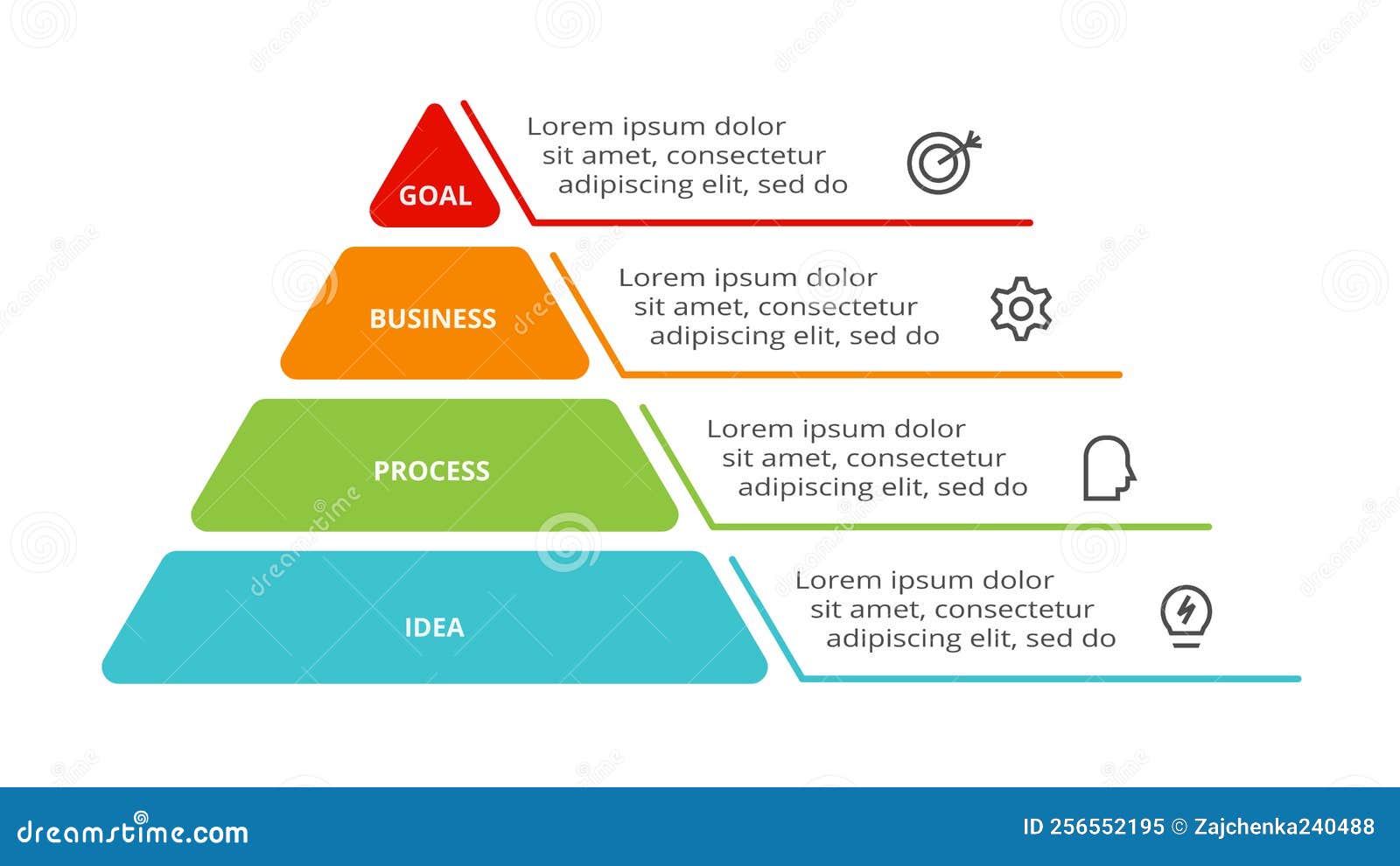 Triangle with 4 Elements, Infographic Template for Web, Business ...