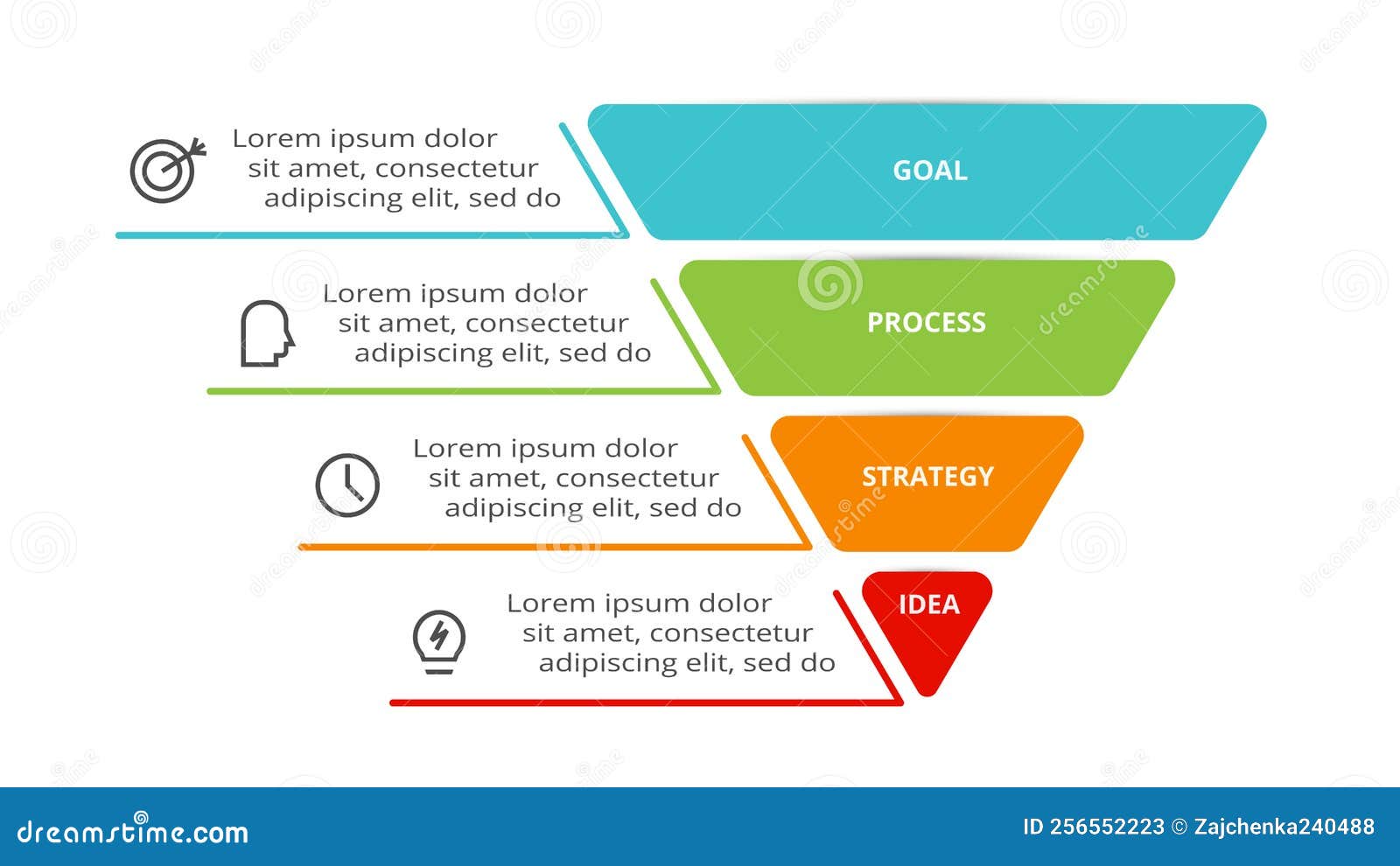 Triangle with 4 Elements, Infographic Template for Web, Business ...