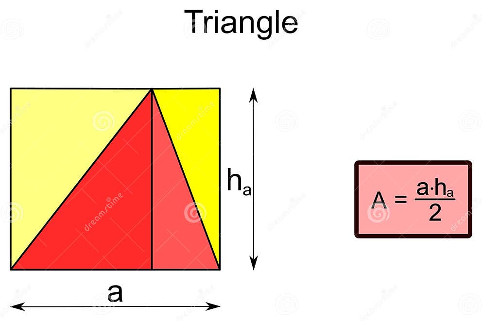 Triangle - Equation for Area and Graphical Derivation Stock Vector ...