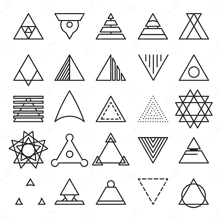 Triangle Experimental Icons Stock Vector - Illustration of usability ...