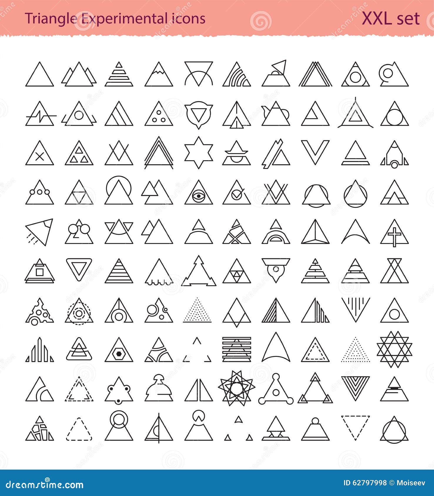 Triangle Experimental Icons Stock Vector - Illustration of geometric ...