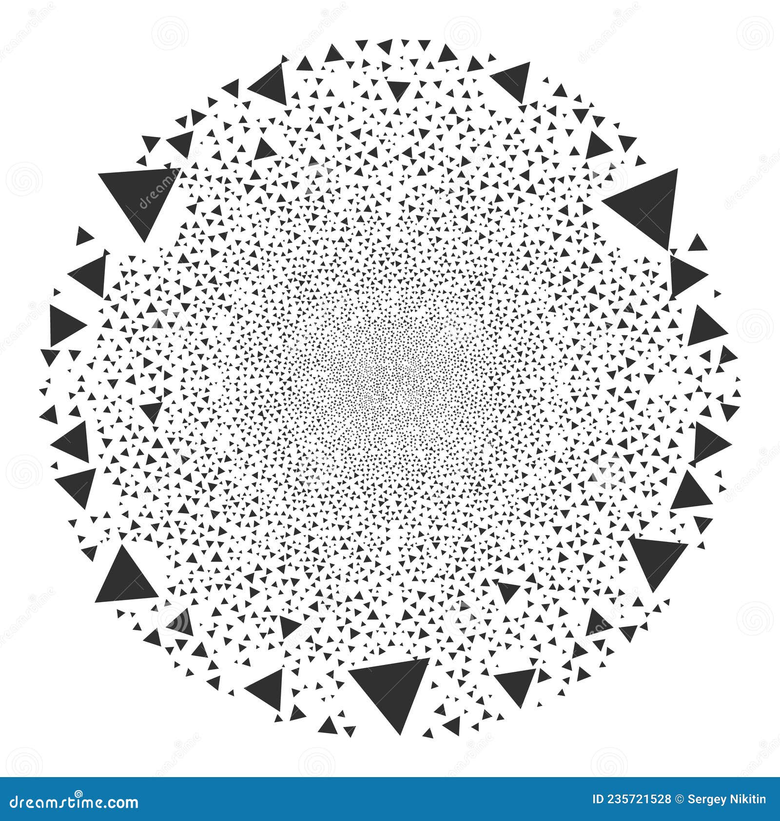 Exploding Round With Debris. Isolated Black Illustration ...