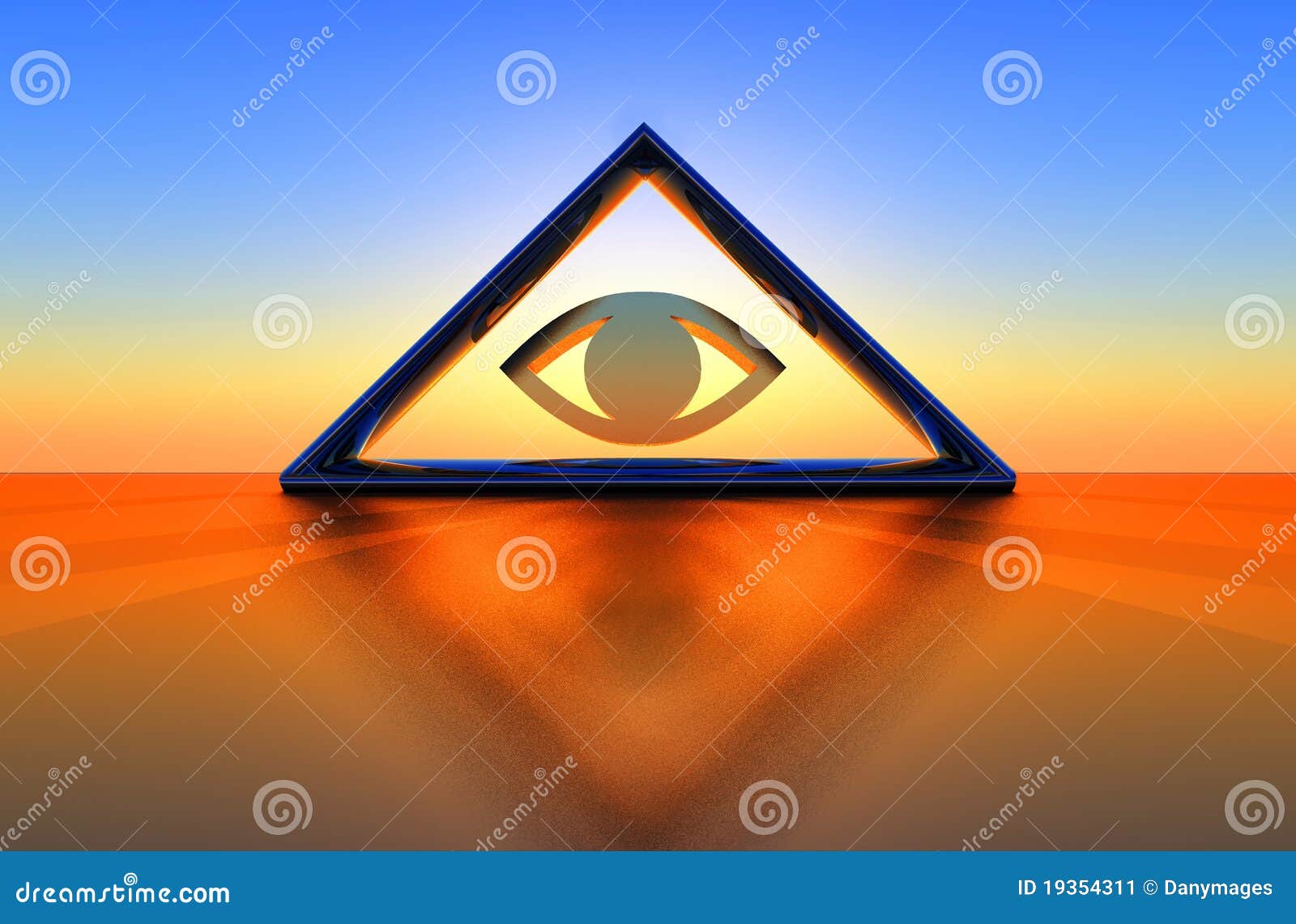 Triangle and eye stock illustration. Illustration of look - 19354311