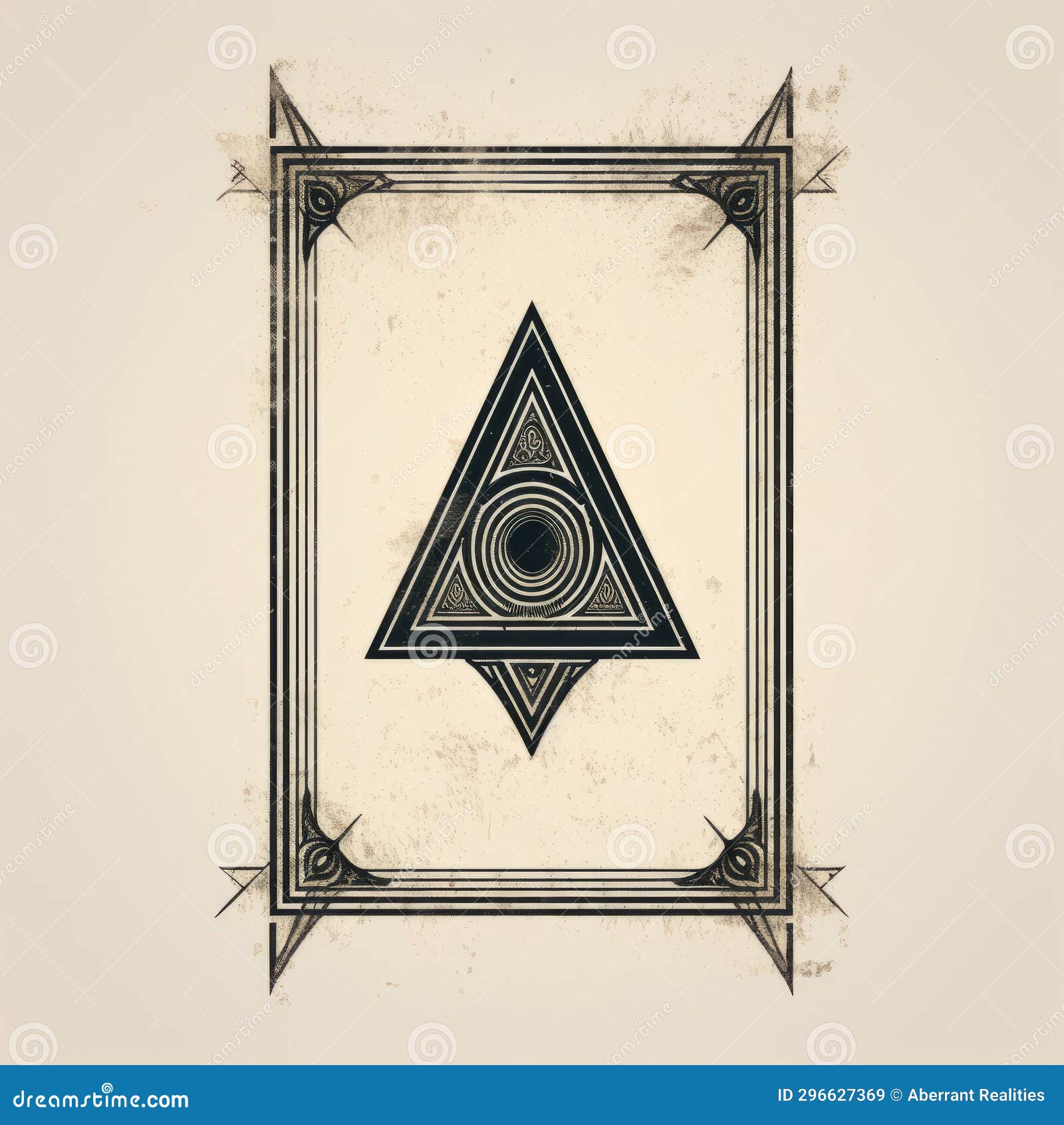 A Triangle with an Eye in the Middle on a Beige Background Stock ...