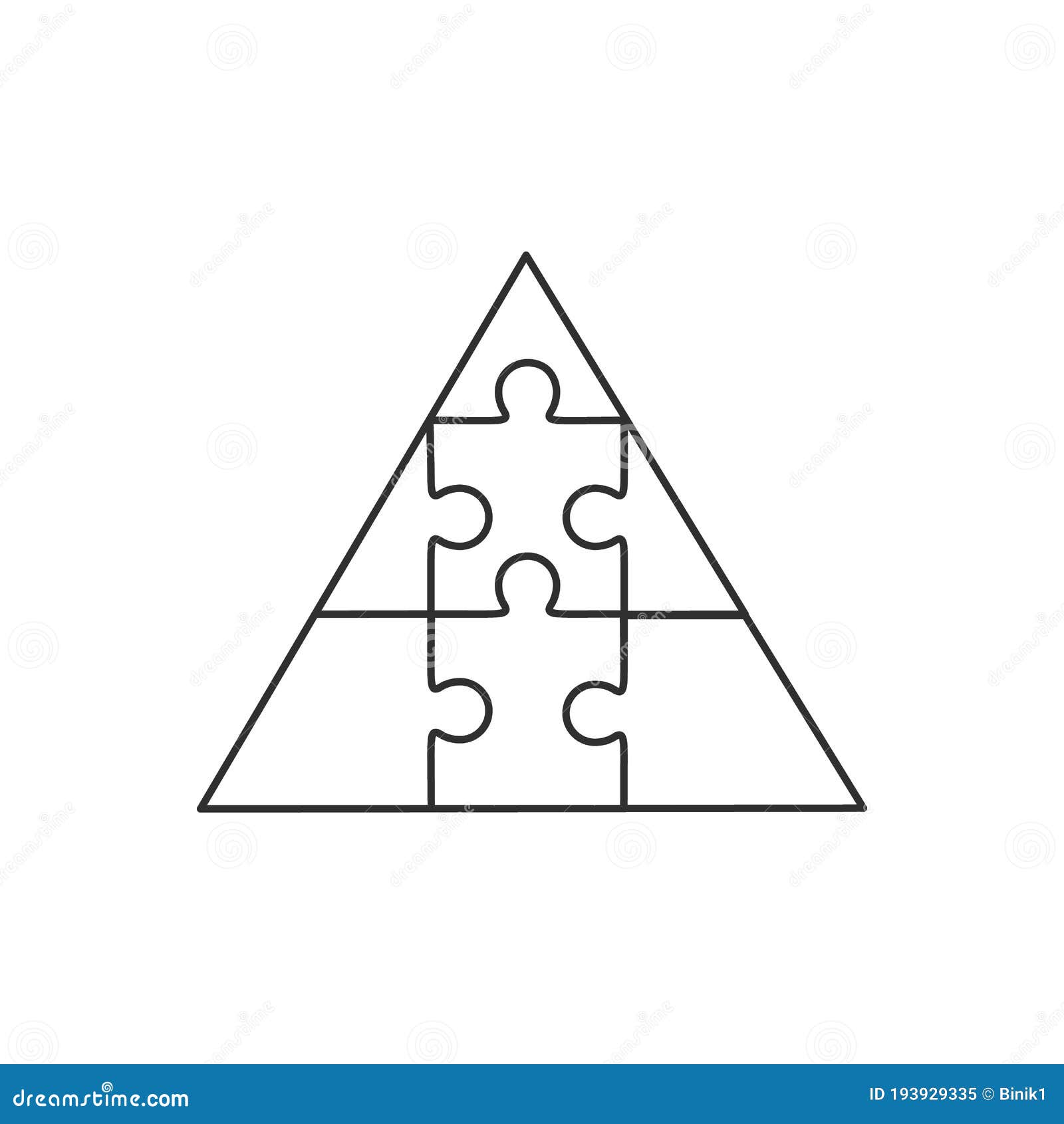 Triangle Figure from Jigsaw Puzzle Vector Pieces Stock Illustration ...