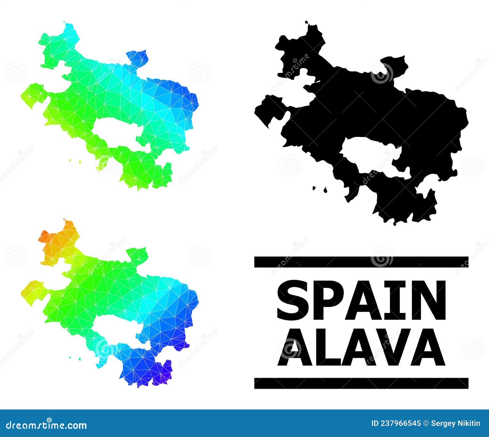 Triangle Filled Rainbow Map of Alava Province with Diagonal Gradient ...