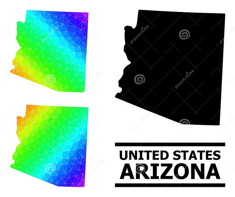 Triangle Filled Rainbow Map of Arizona State with Diagonal Gradient ...