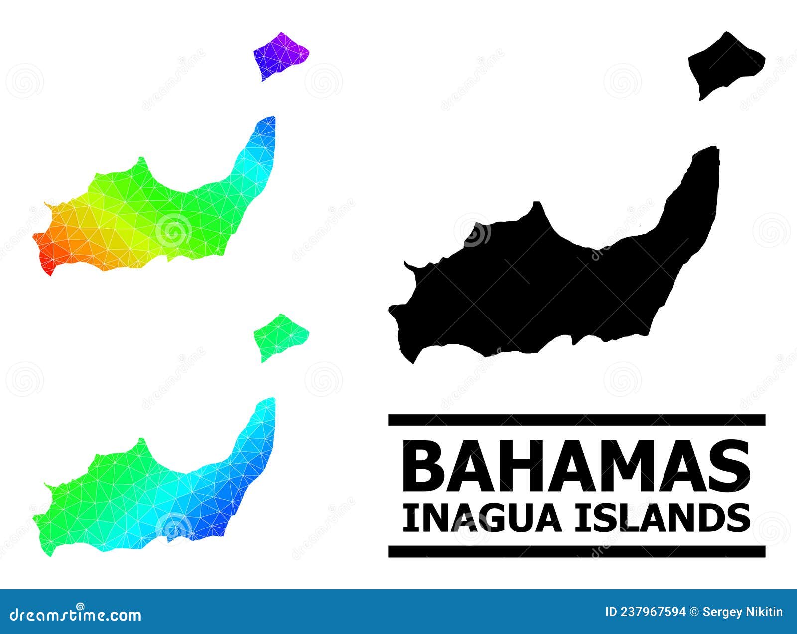Triangle Filled Rainbow Map of Inagua Islands with Diagonal Gradient ...