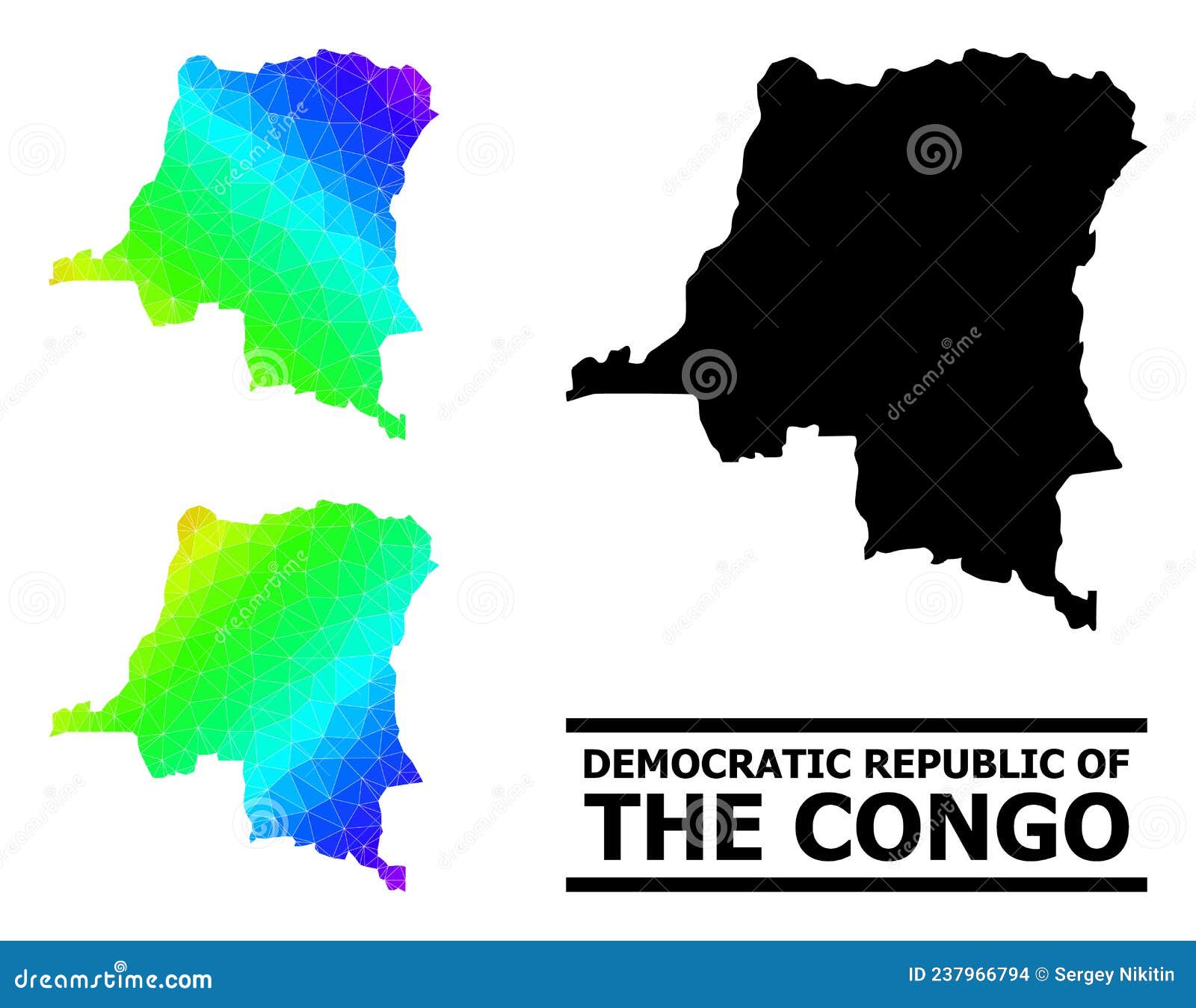 Triangle Filled Spectrum Map of Democratic Republic of the Congo with ...